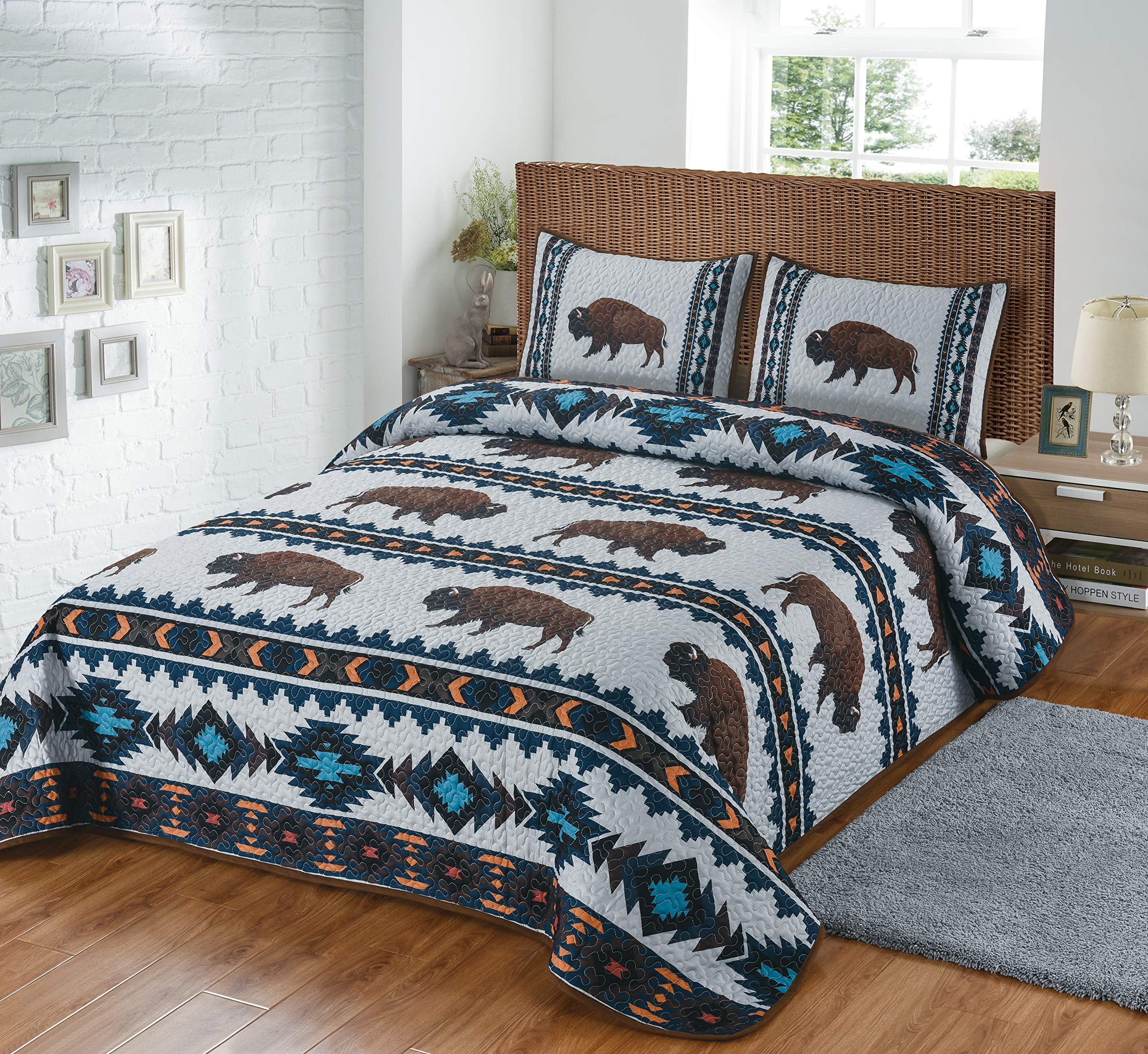 Southwestern Boho Buffalo Bedding Set - Walmart.com
