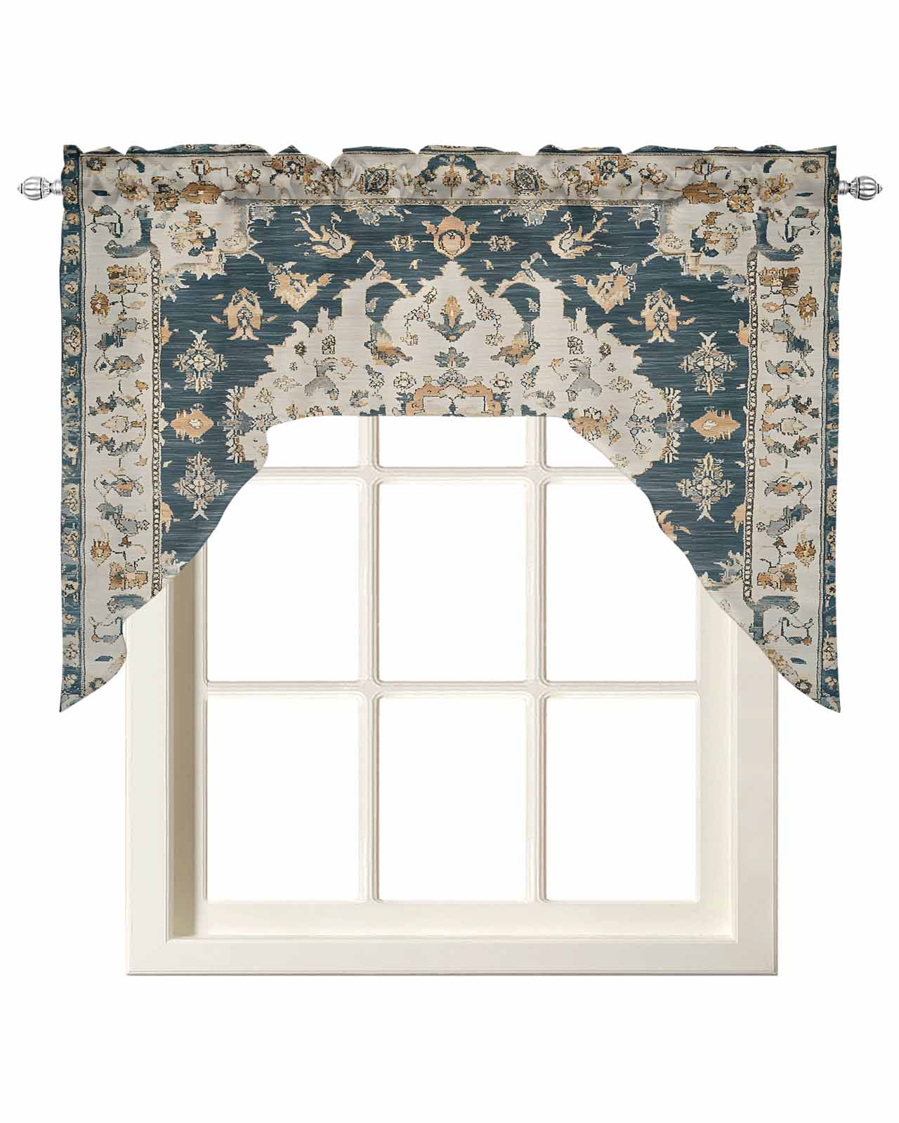 Southwestern Boho Kitchen Swag Valances for Windows, Ethnic Farmhouse ...