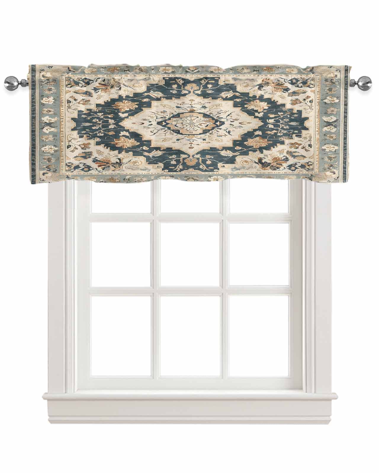 Southwestern Boho Kitchen Valances for Windows Farmhouse Linen Window ...
