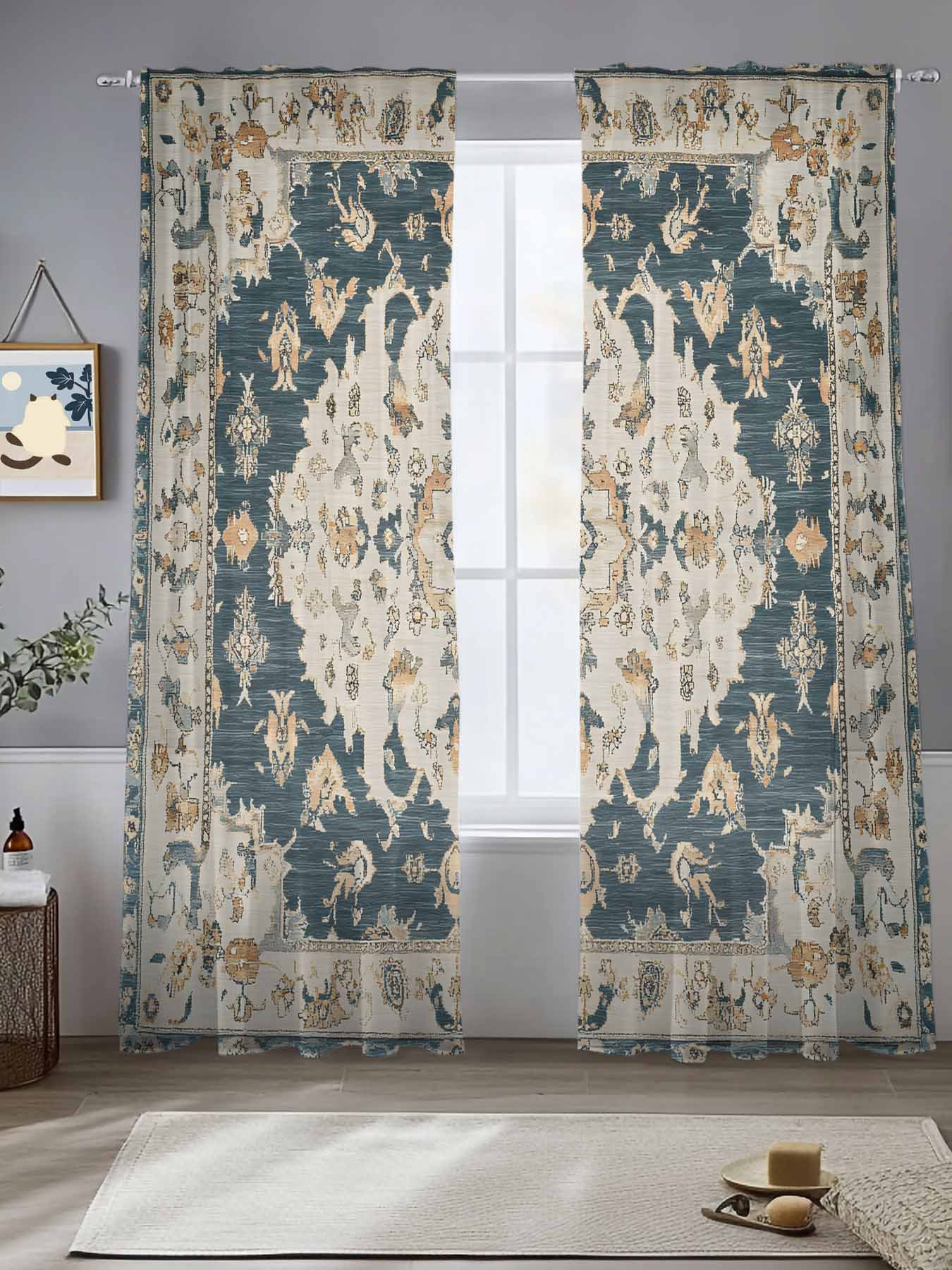Southwestern Boho Sheer Curtains for Living Room Bedroom Ethnic ...