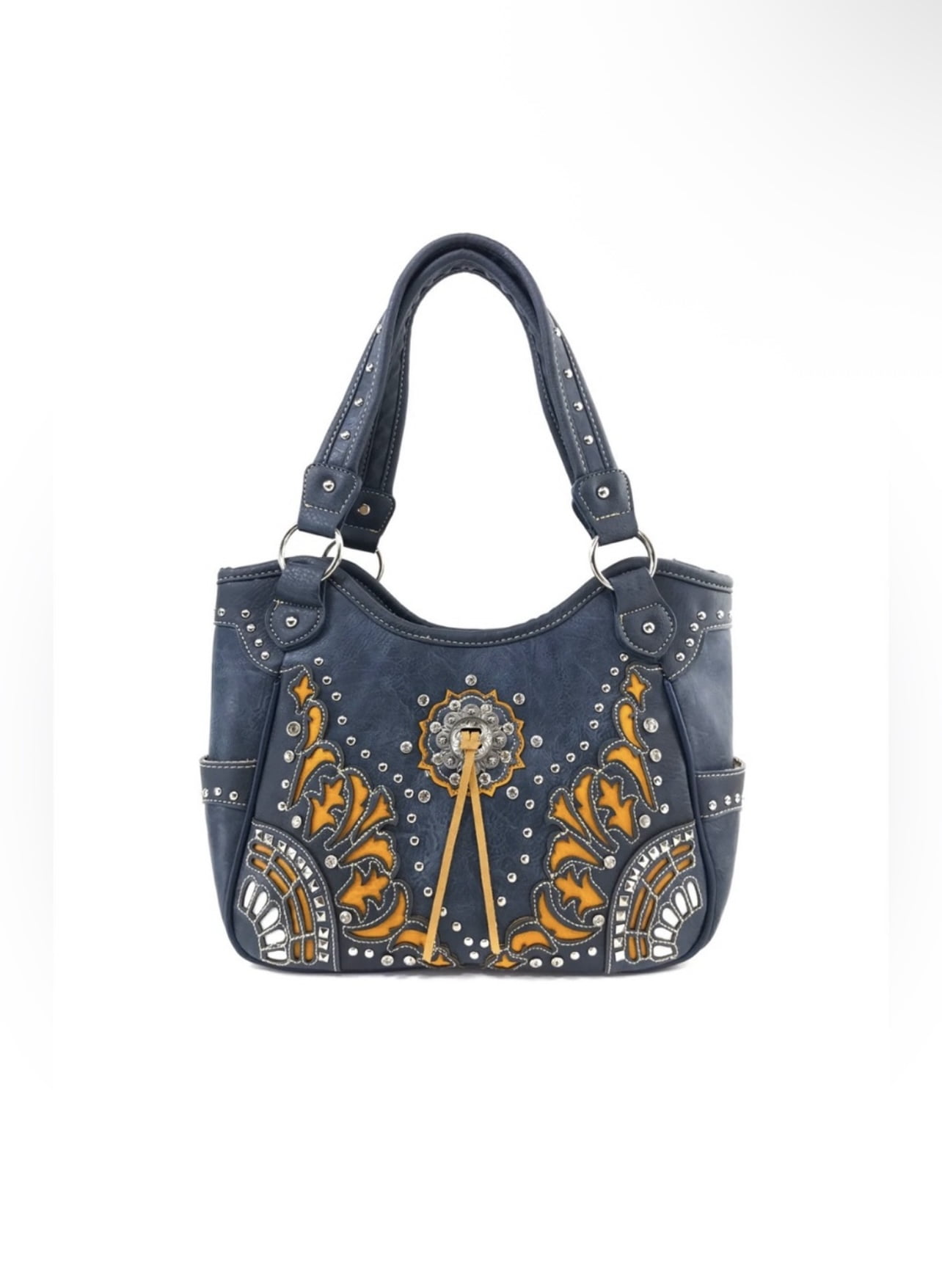 Southwestern Concho Floral Tote Purse - Walmart.com