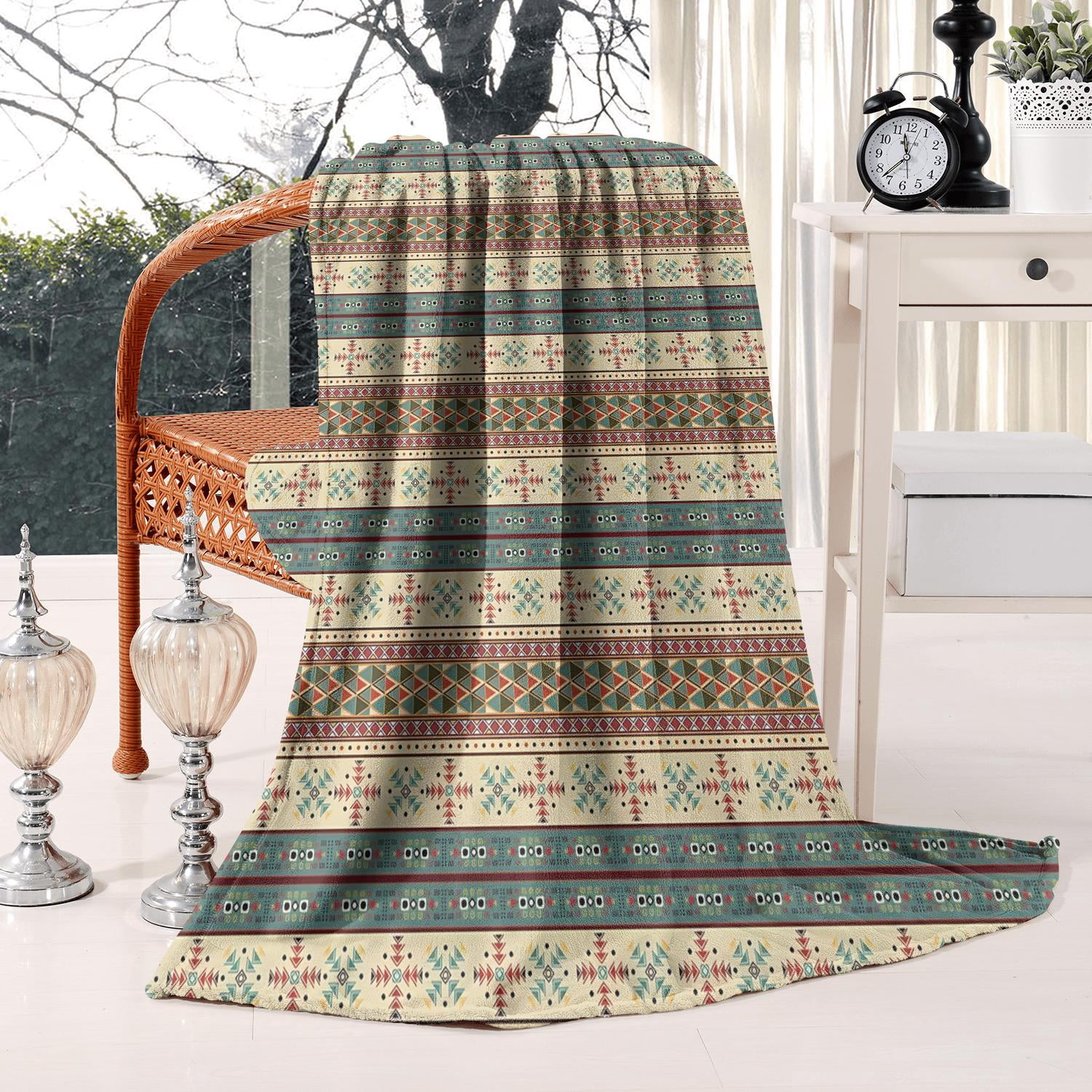 Southwestern Couch Blanket Patterned Throw - 50 x60 Soft Sherpa Warm ...
