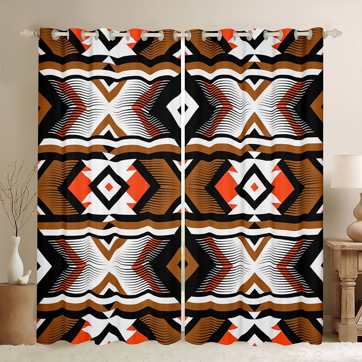 Southwestern Curtains & Drapes 42"Wx63"L Retro Geometric Blackout ...