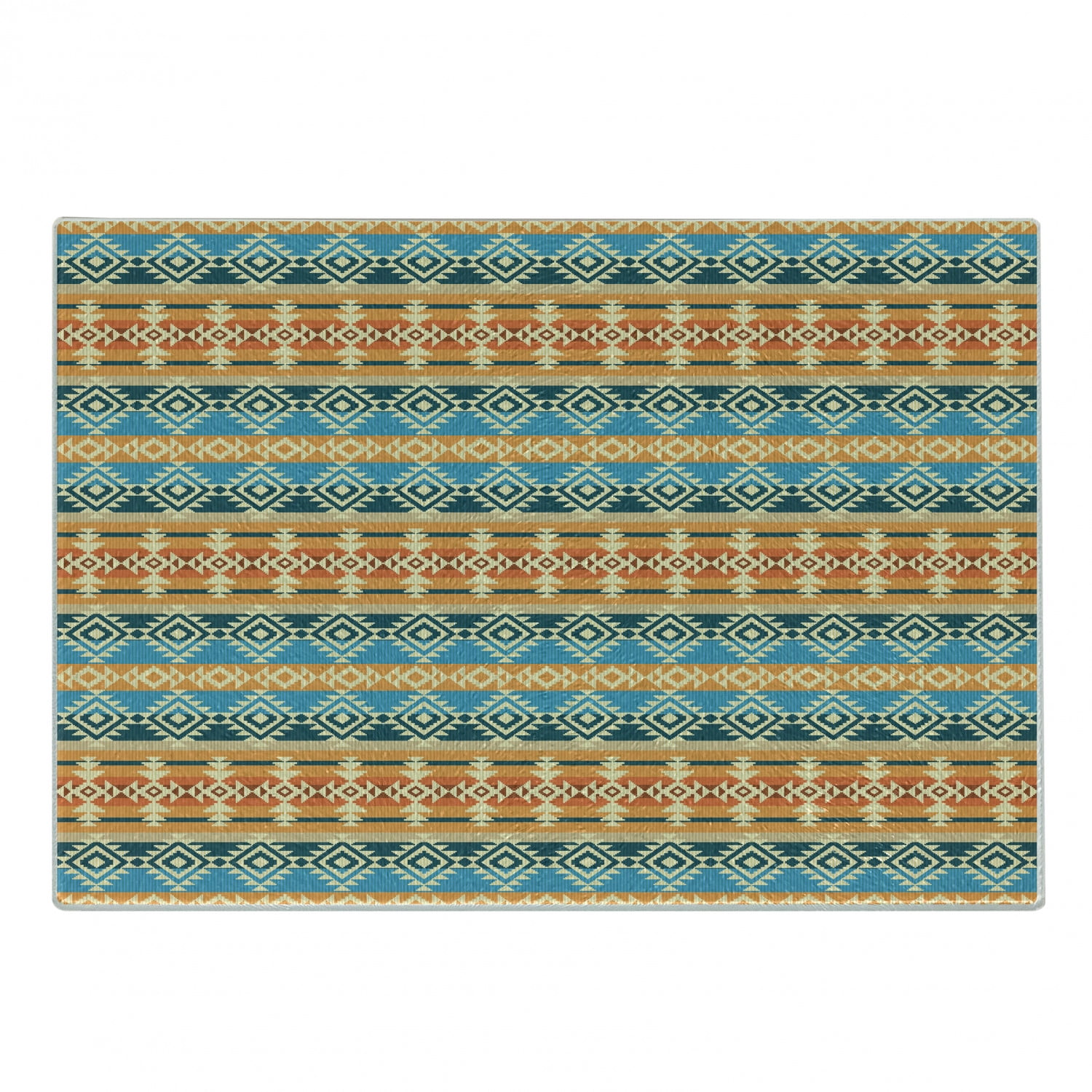Southwestern Cutting Board, Striped Backdrop with Geometric Tribal ...
