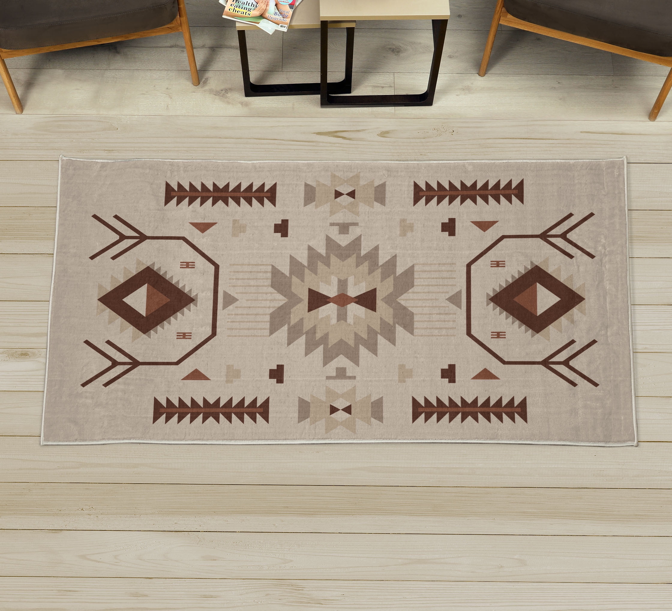 Southwestern Decorative Rug, Ethnic Illustration of a Zigzags Design ...