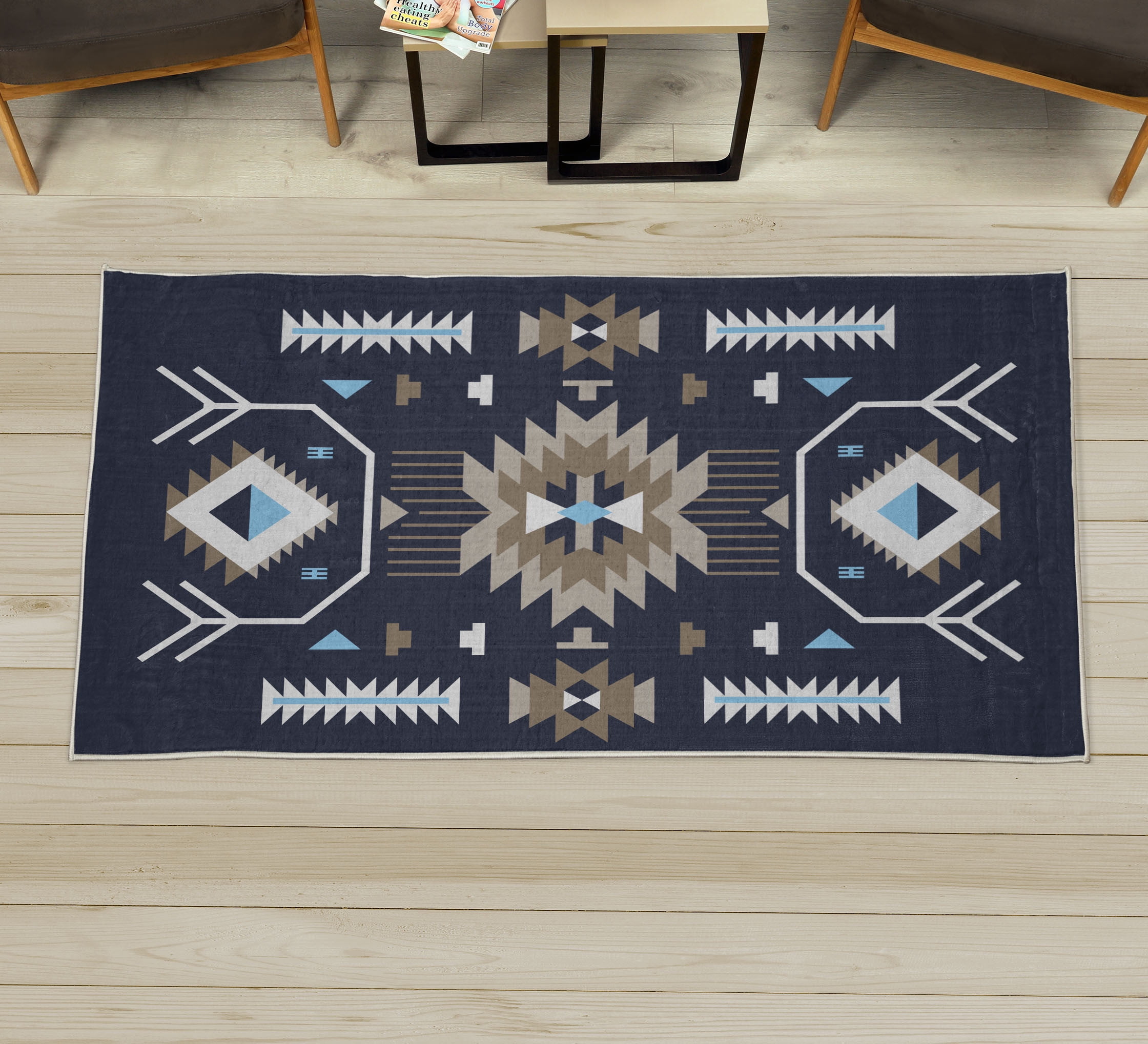 Southwestern Decorative Rug, Ethnic Illustration of a Zigzags Design ...