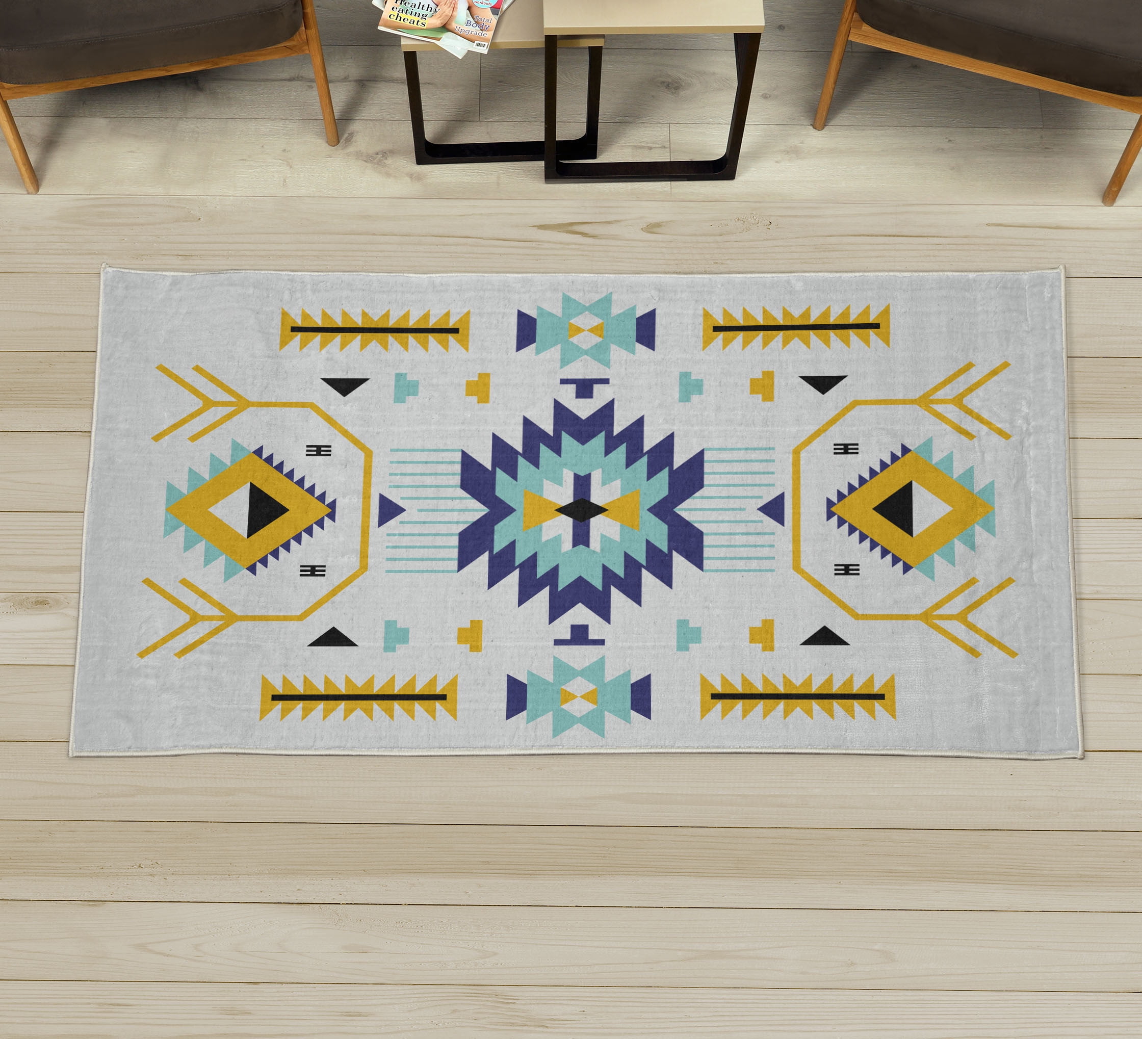 Southwestern Decorative Rug, Ethnic Illustration of a Zigzags Design ...