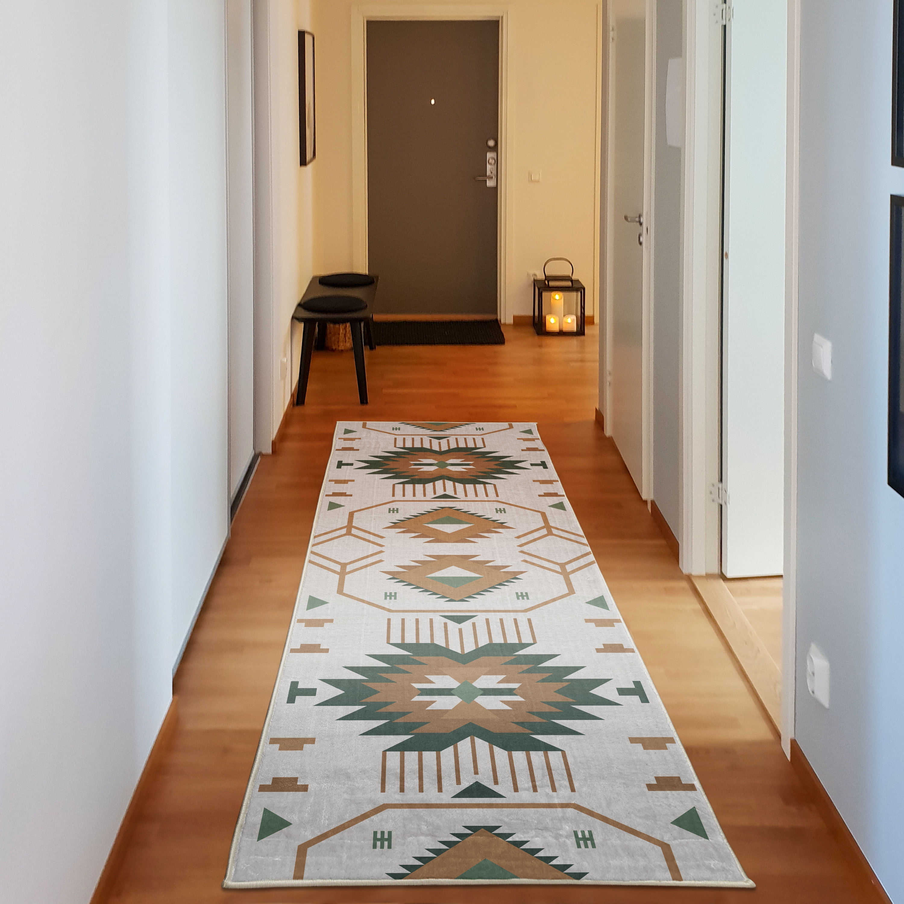 Southwestern Decorative Rug, Ethnic Illustration of a Zigzags Design ...