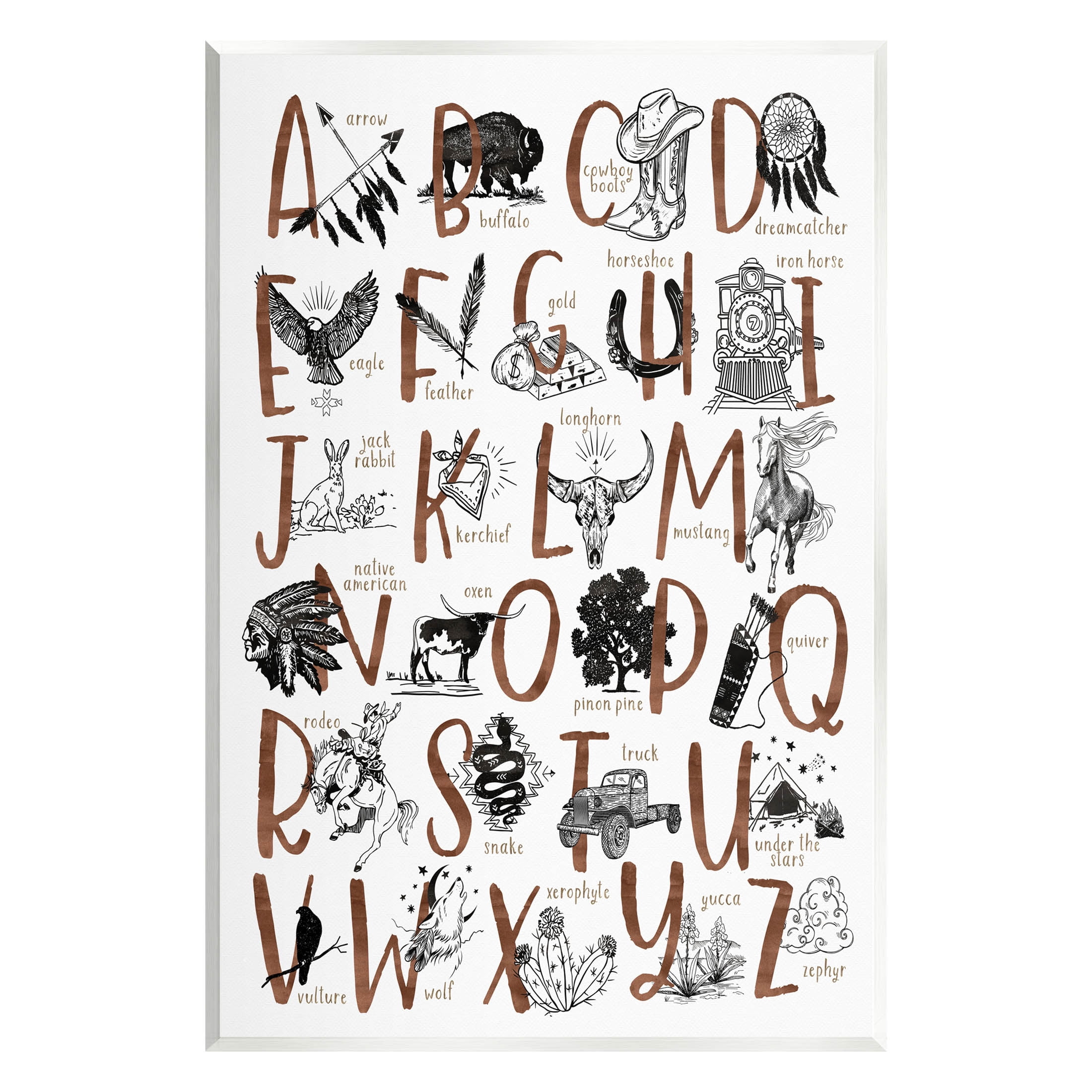 Southwestern Desert Aesthetic Alphabet Animals & Insects Graphic Art ...