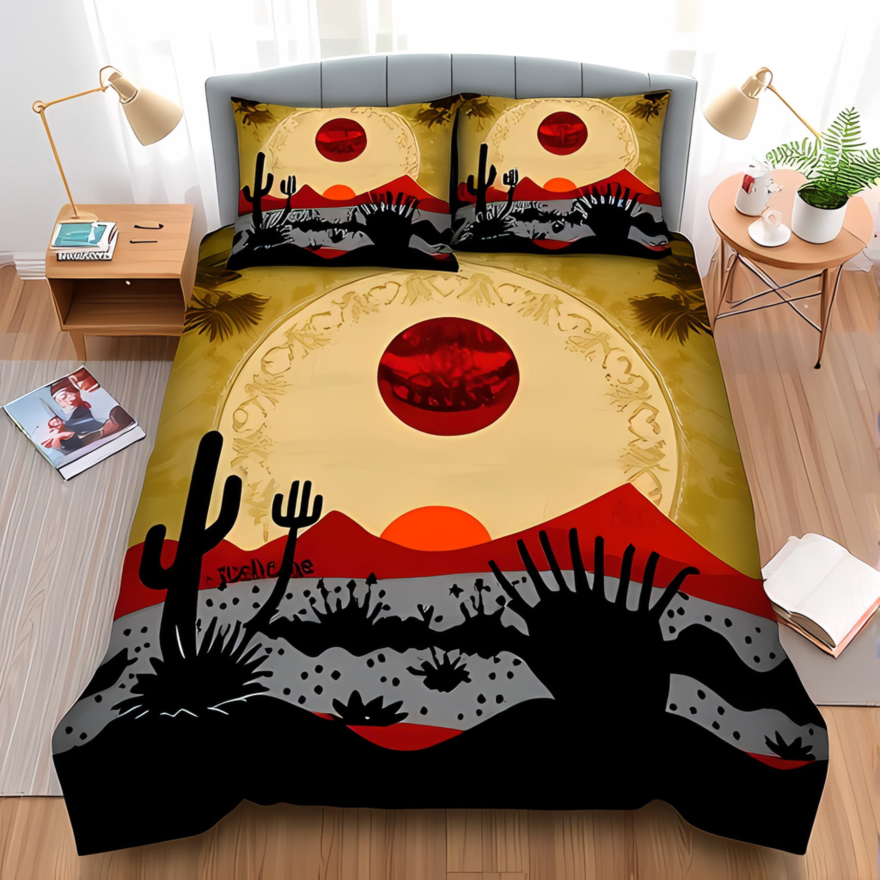 Southwestern Desert Landscape 3-Piece Duvet Cover and Pillowcase Set ...