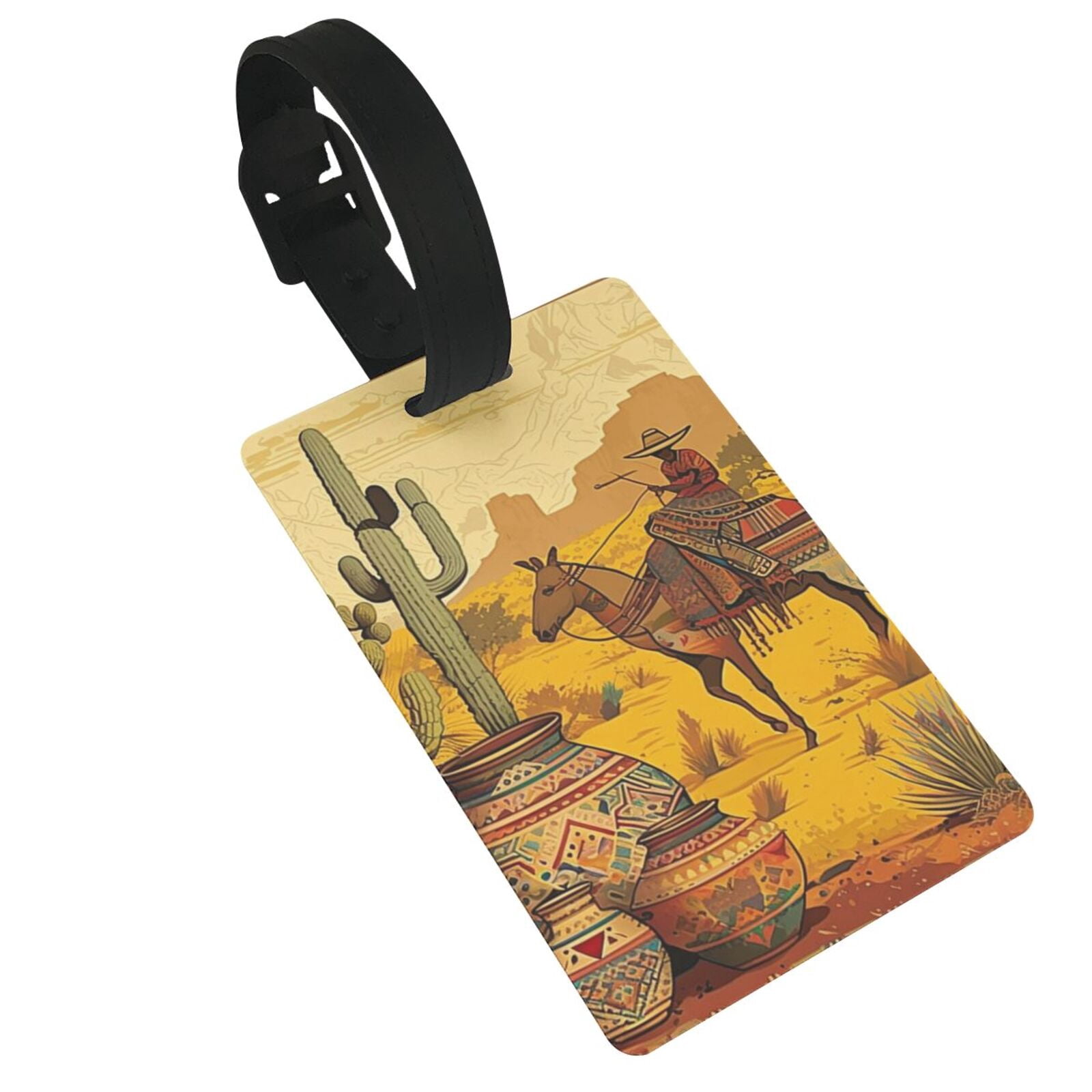 Southwestern Ethnic Native Cactus Horse Luggage Tags Suitcases ID ...