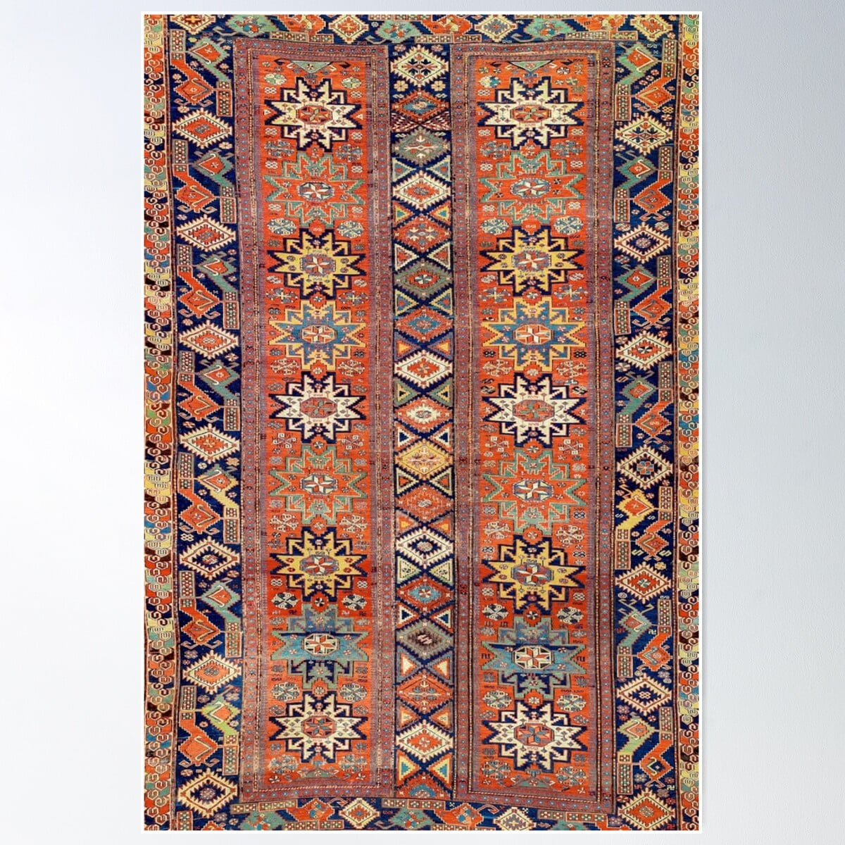 Southwestern Farmhouse I // 19Th Century Colorful Red Yellow Blue Green ...
