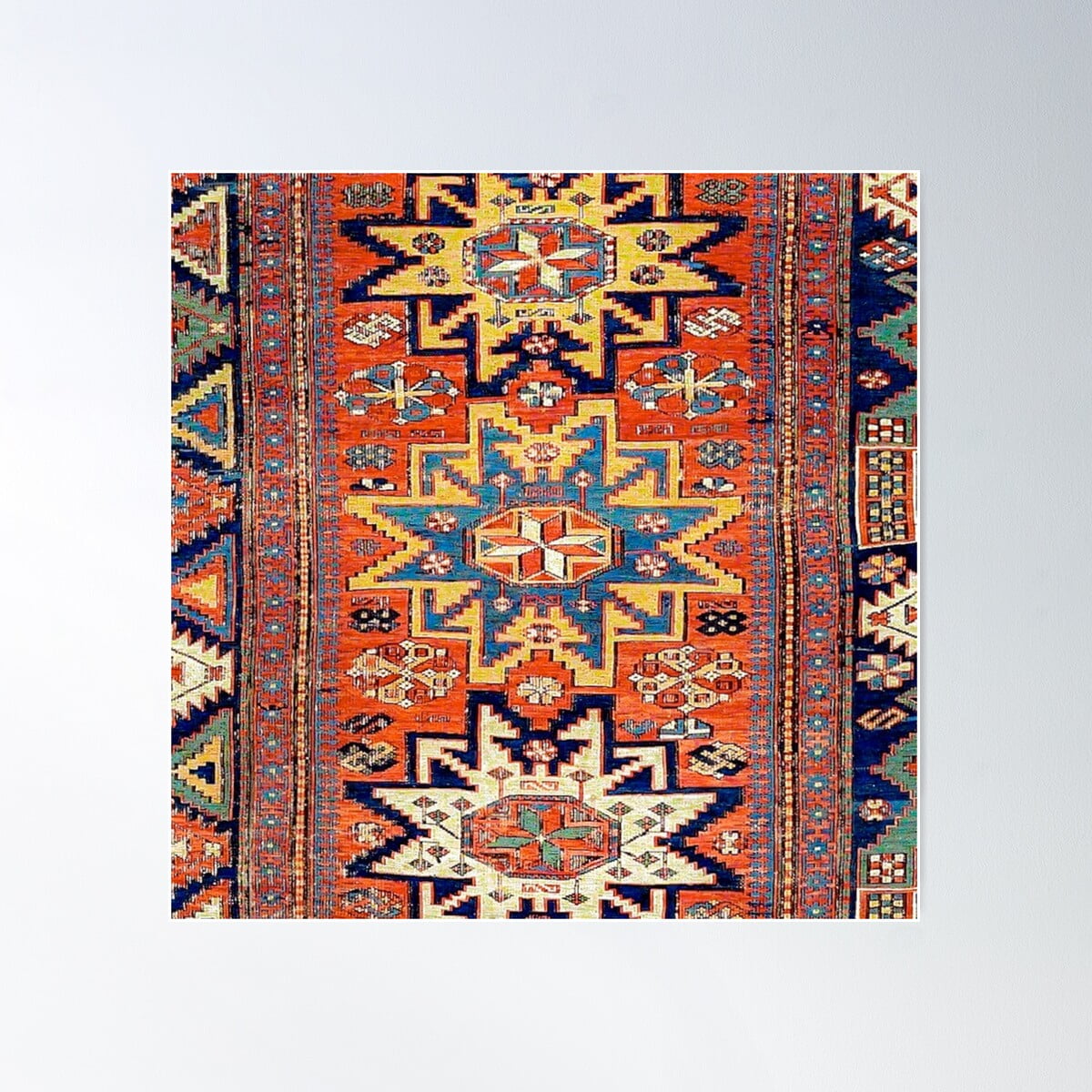 Southwestern Farmhouse Iv // 19Th Century Colorful Red Yellow Blue ...