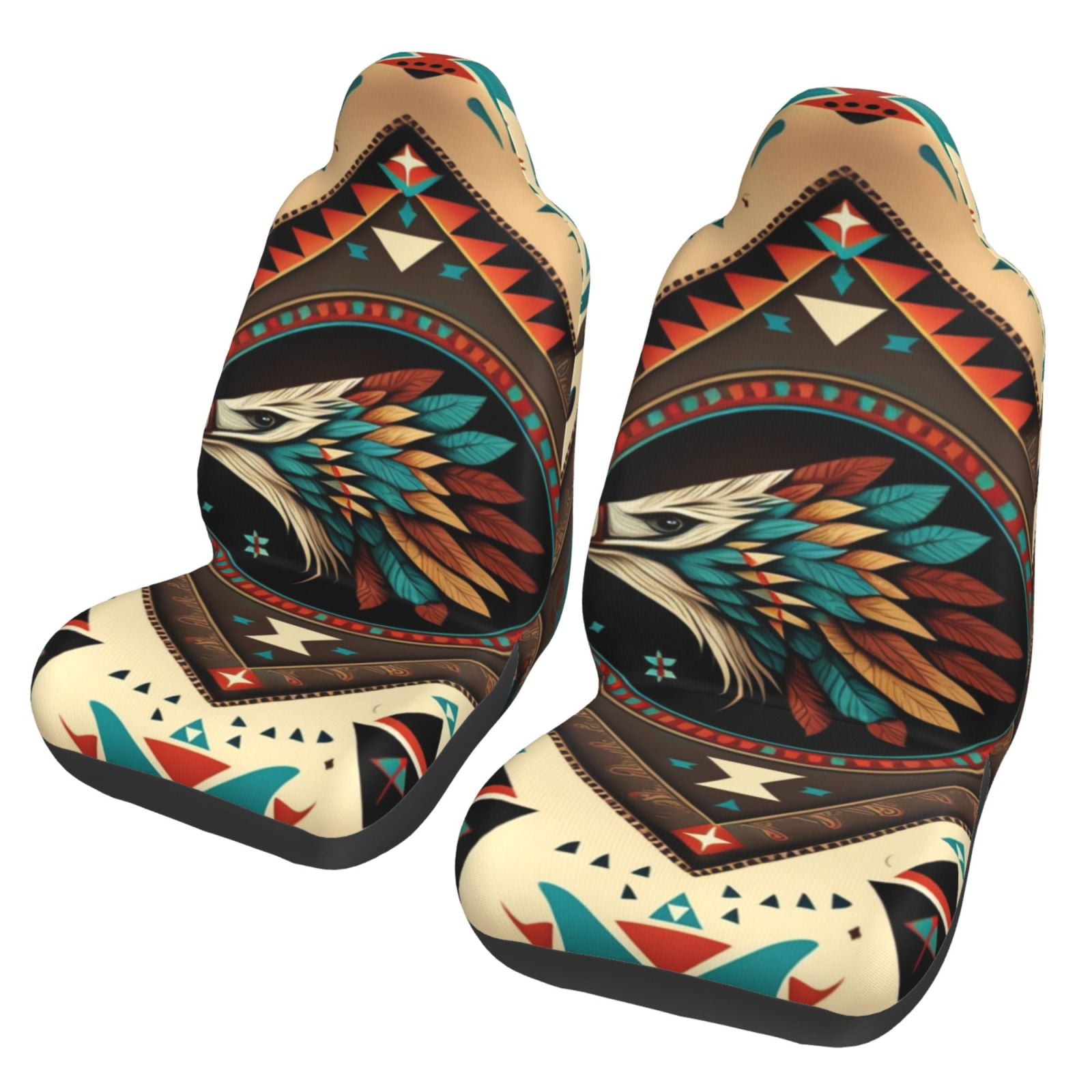 Southwestern Feather Geometric Native American Car Seat Cover 2 Pcs ...