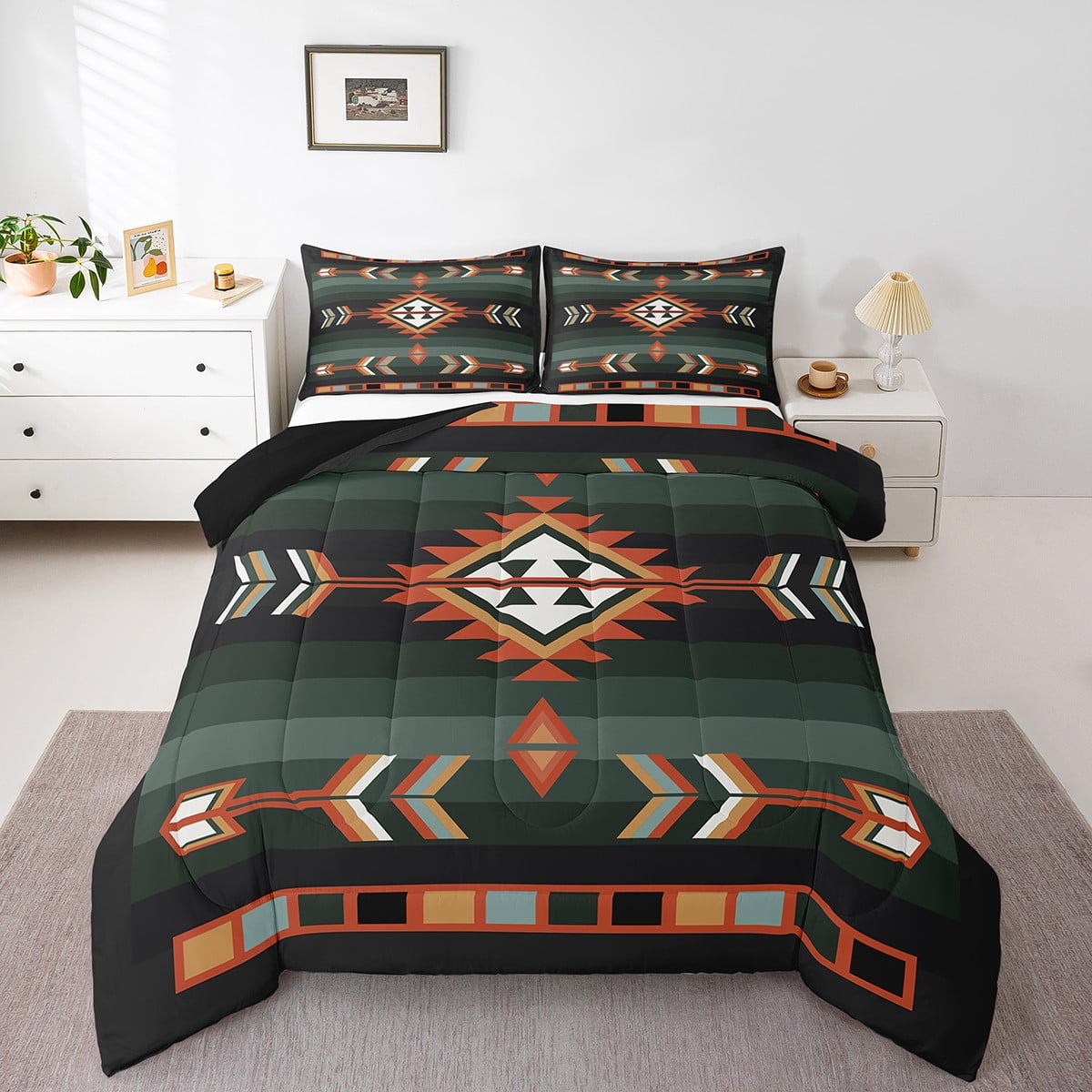 Southwestern Geometric Comforter Set Western Aztec Quilt Sets Boho ...