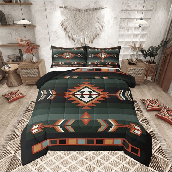Southwestern Geometric Comforter Set Western Aztec Quilt Sets Boho ...