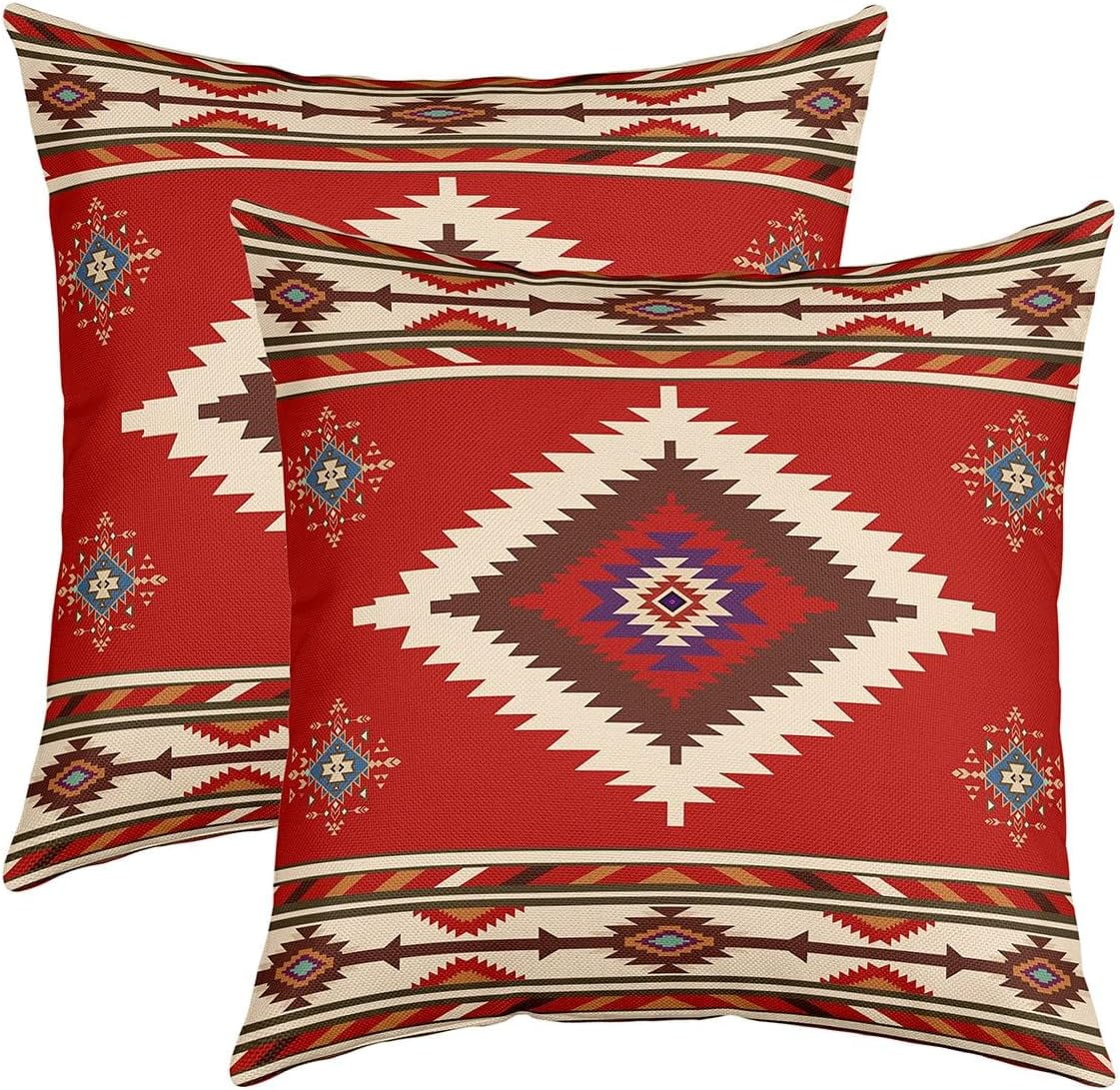 Southwestern Geometric Square Cushion Covers Set of 2 Set 20 x 20-Inch ...