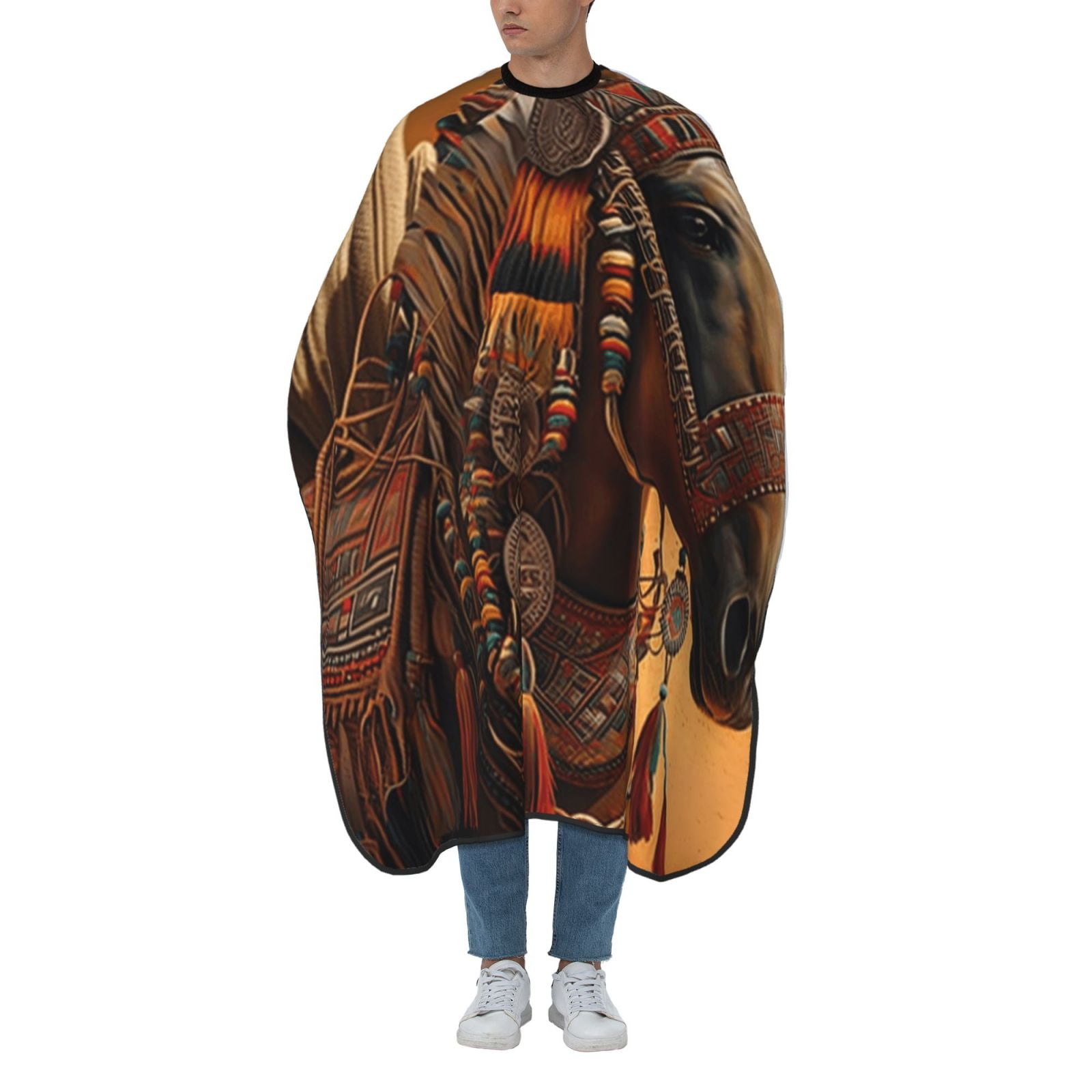 Southwestern Horse Ethnic Native Hair Cut Hairdressing Cape Apron ...