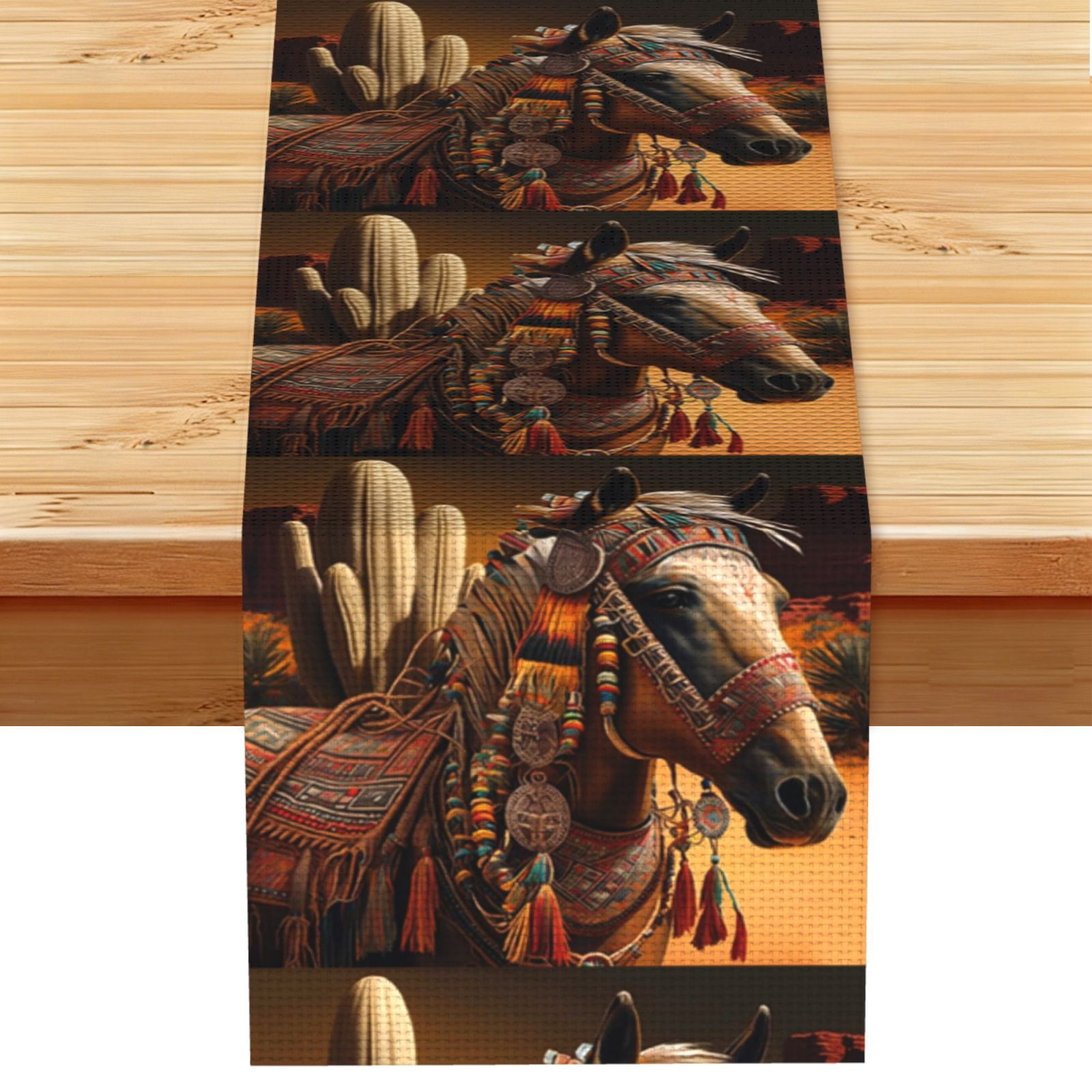 Southwestern Horse Ethnic Native Table Runner 13x72 Inch for Dining ...