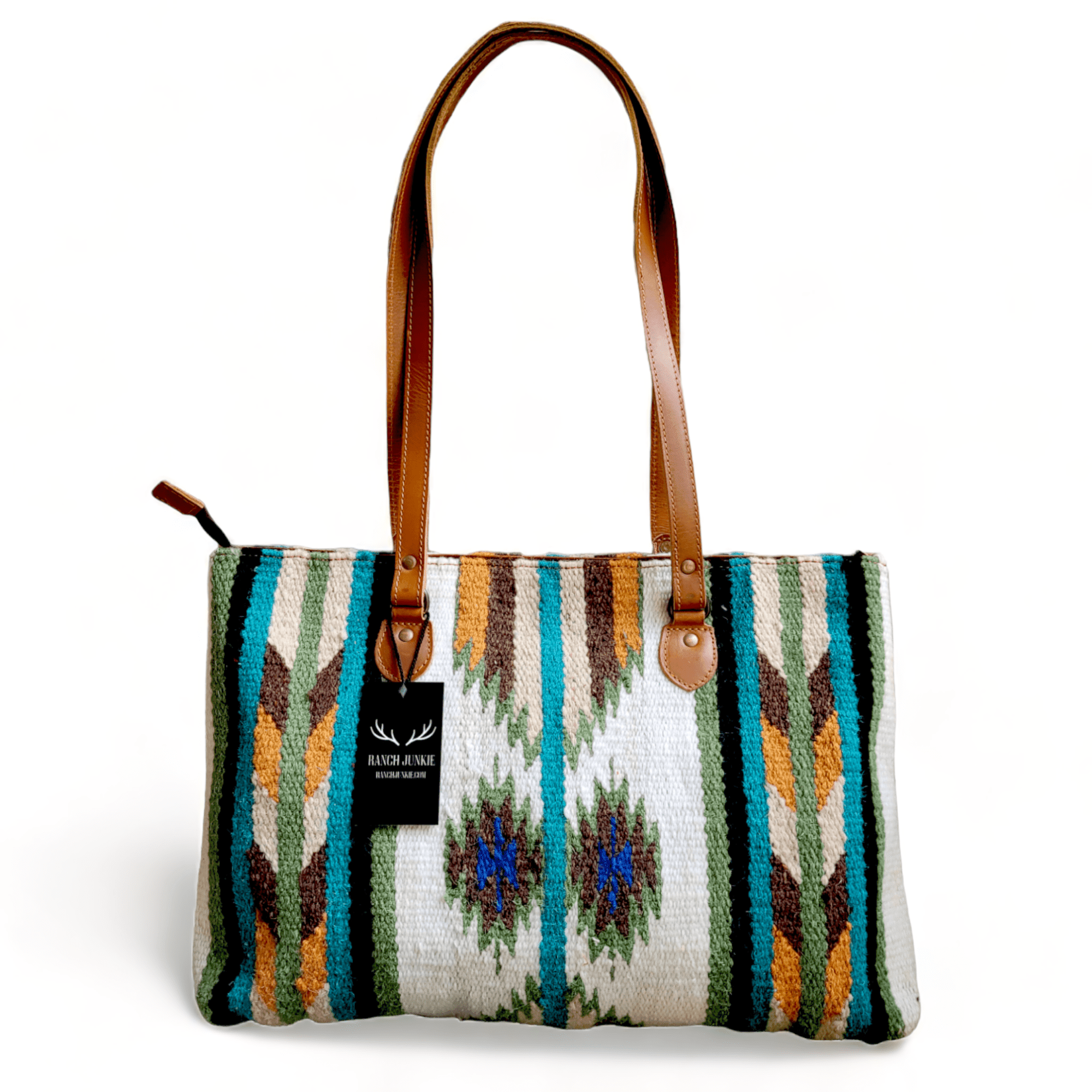Southwestern Large Handwoven Wool Boho Tote Aspen Saddle Blanket Bag ...