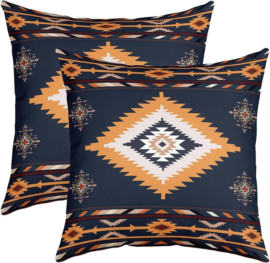 Southwestern Native Aztec Reversible Throw Pillow Covers 18 x 18-Inch ...