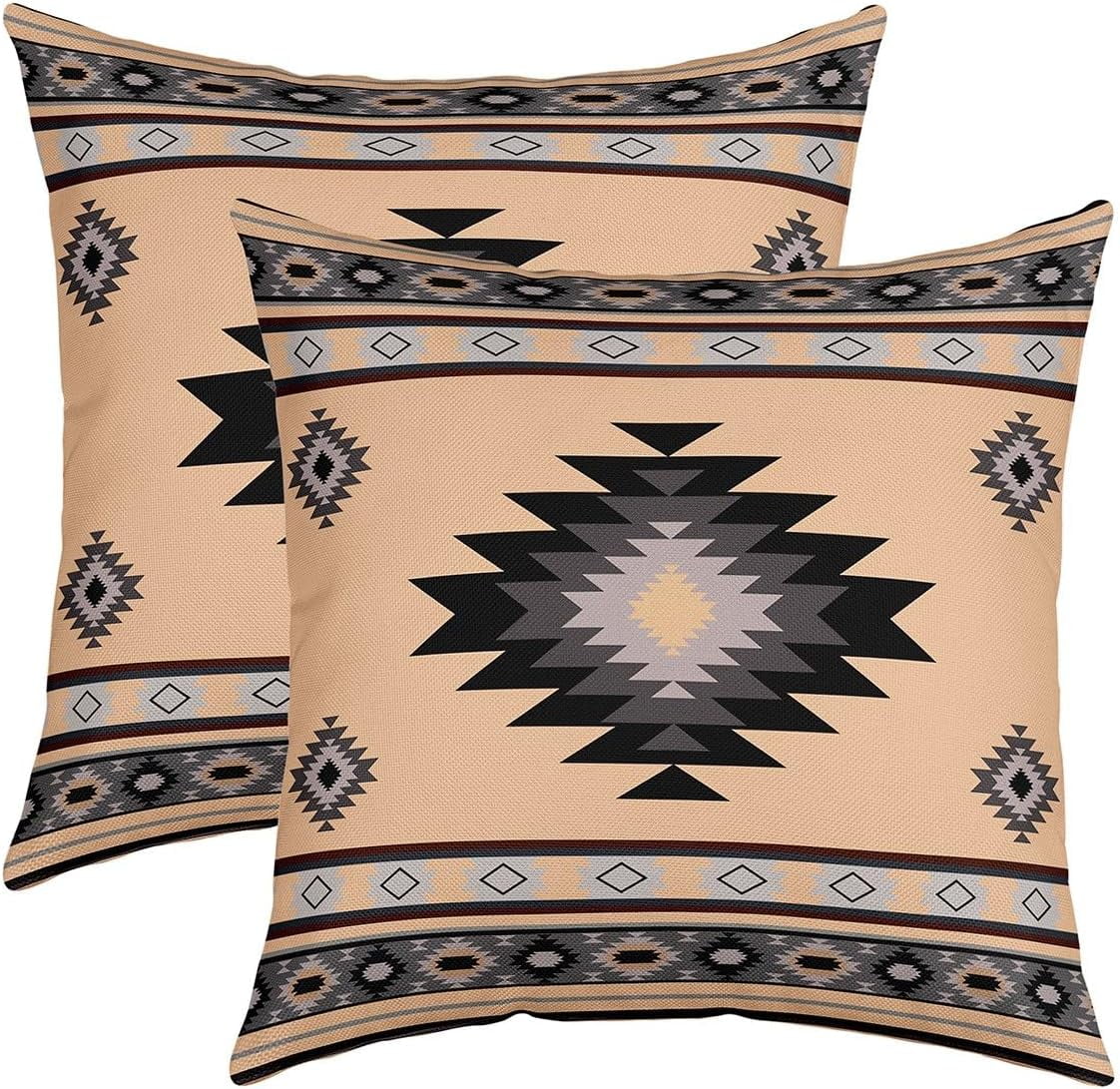 Southwestern Native Aztec Reversible Throw Pillow Covers 20 x 20-Inch ...