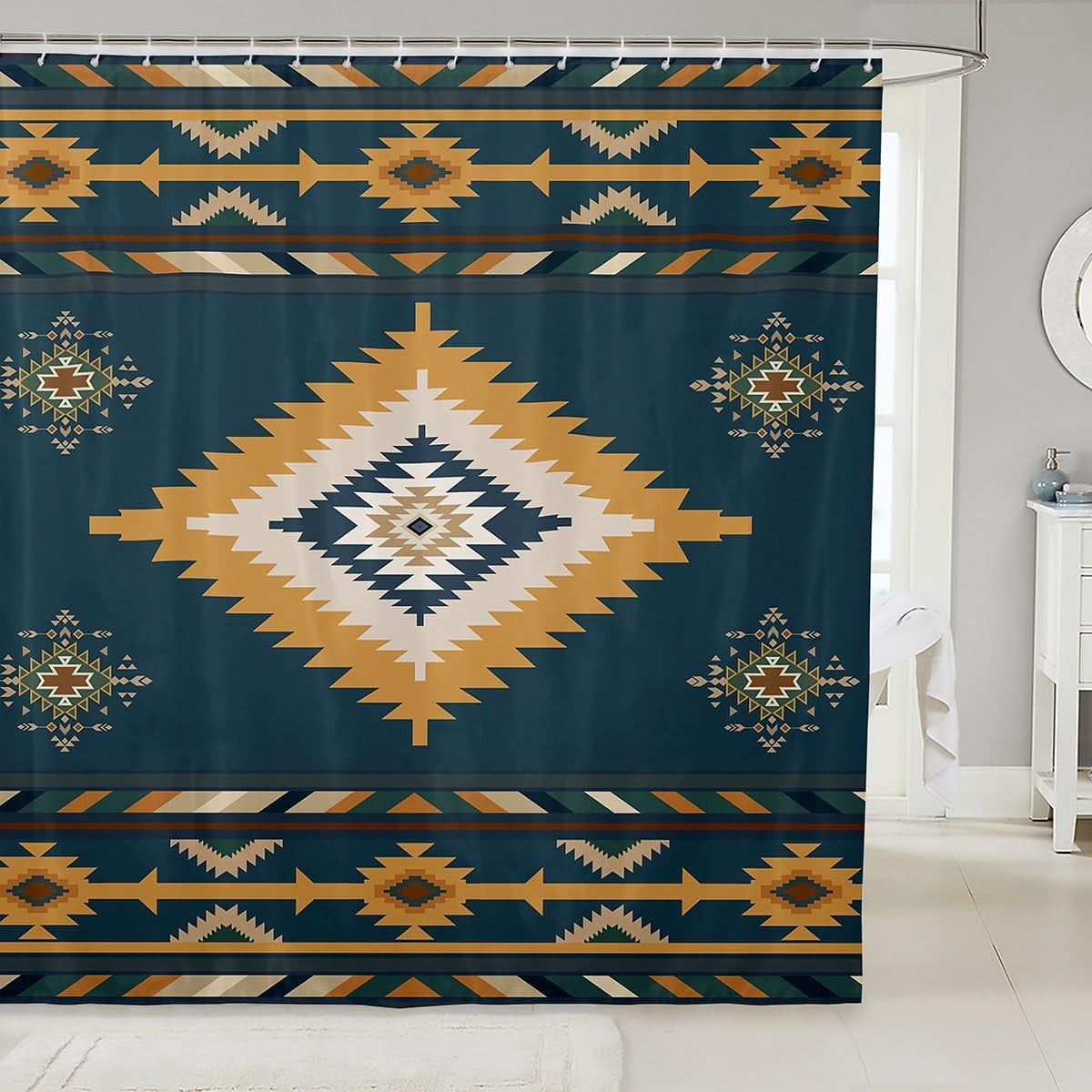 Southwestern Native Aztec Shower Curtain 72"x84" Kids Indian Tribal ...