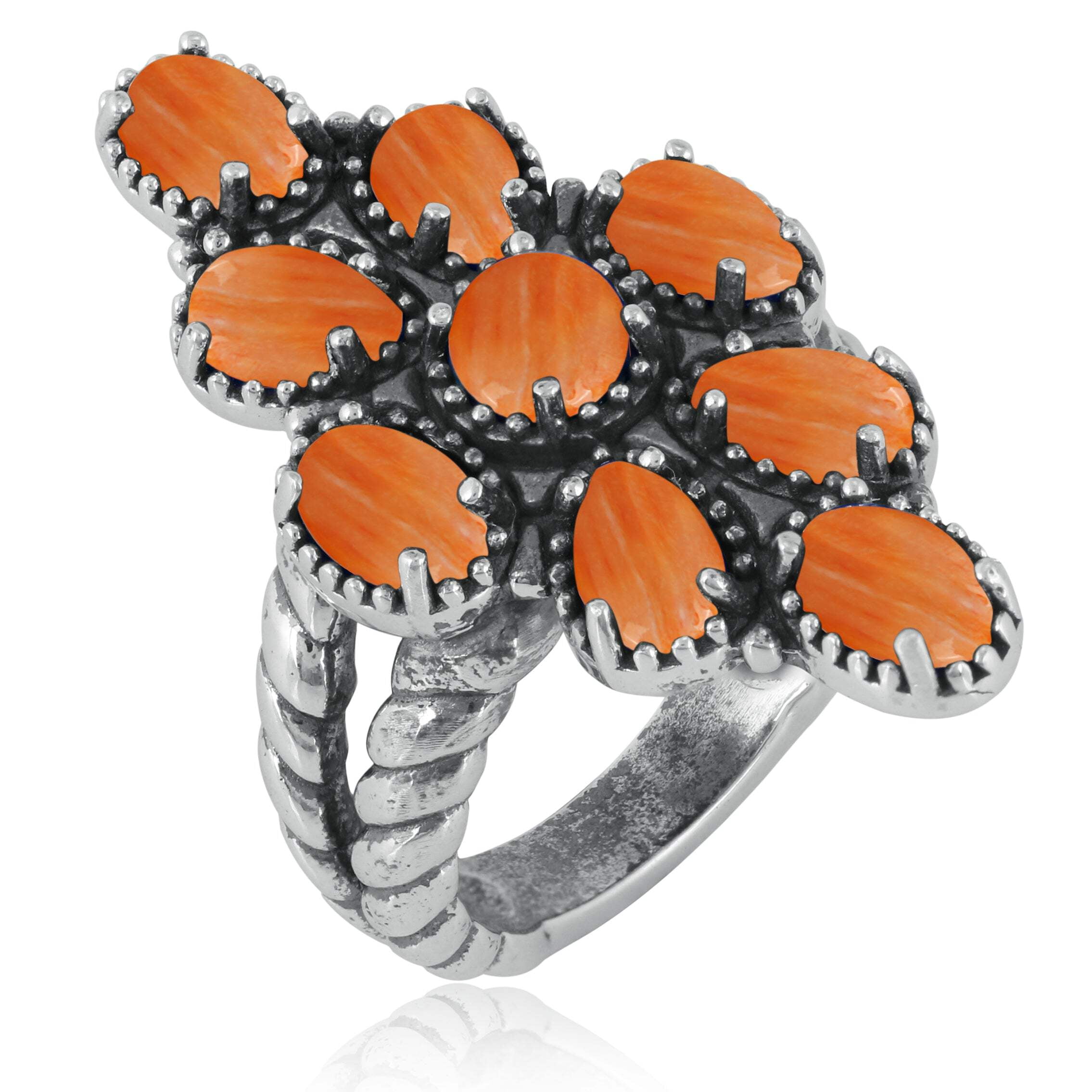 Southwestern Orange Wildflower Cluster Ring- Featuring an Array of ...