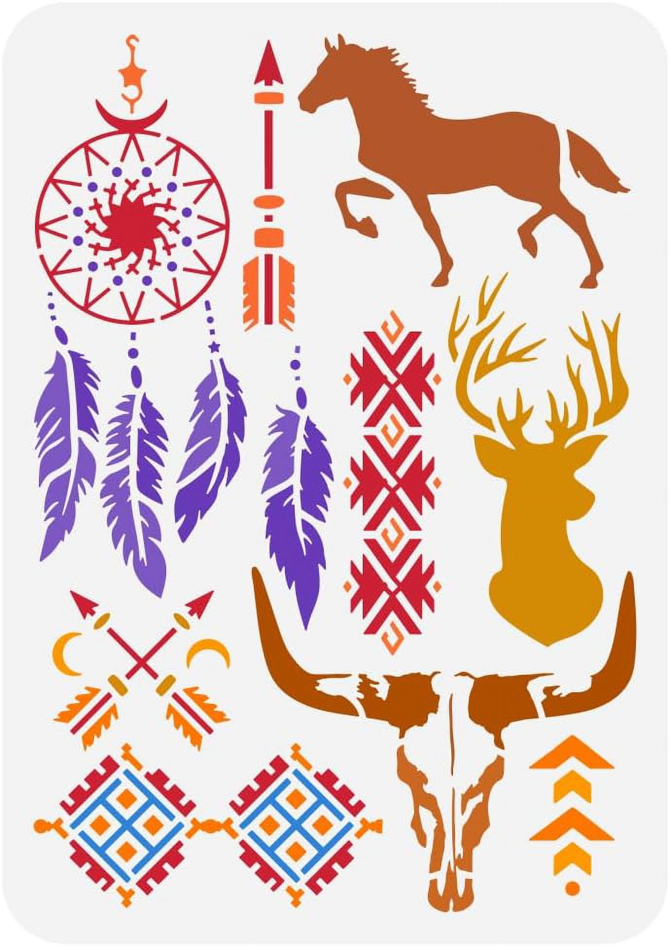 Southwestern Painting Stencil 8.3x11.7 inch Large Southwest Motif ...