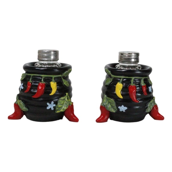 Southwestern Pot Of Chili Peppers Canister Jars Salt Pepper Shakers ...