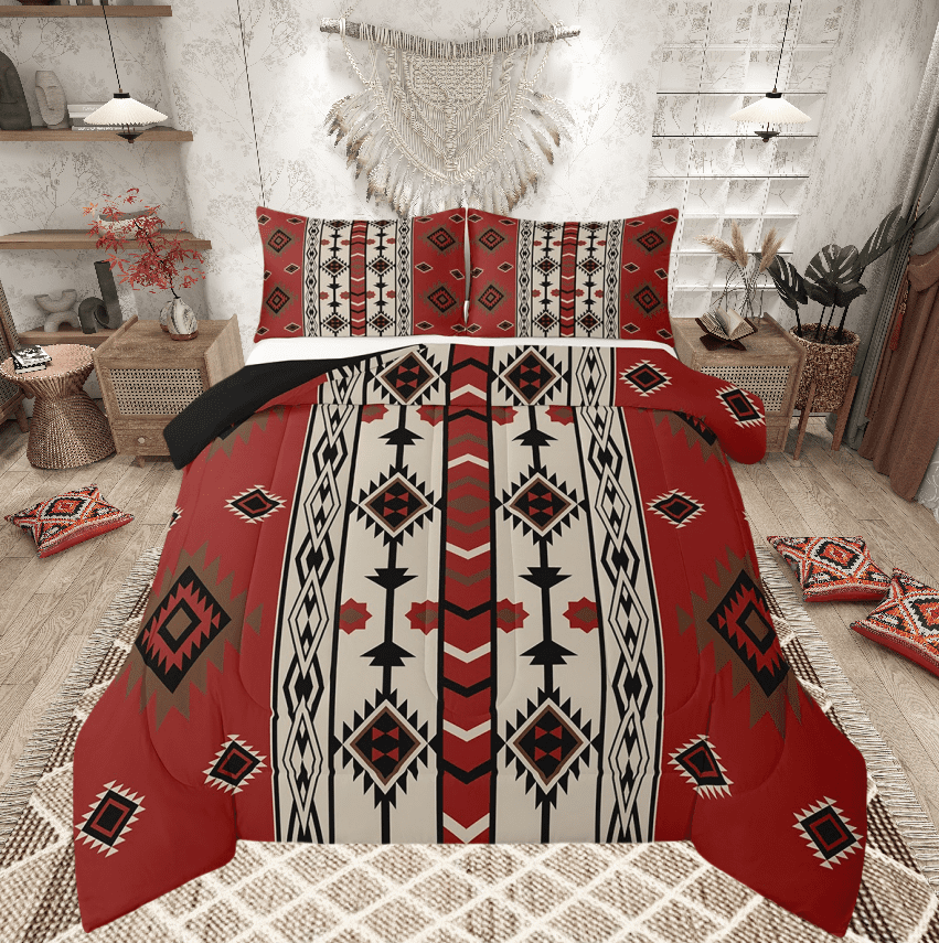 Southwestern Quilt Bedding Western Aztec Comforter Set Queen Bohemian ...