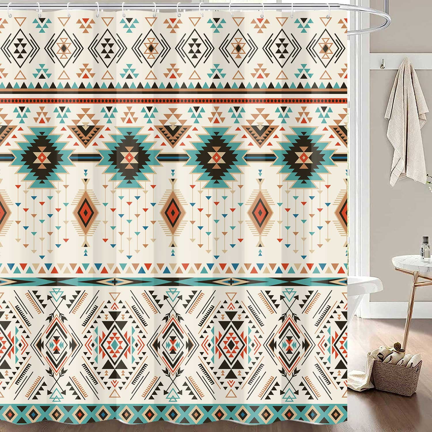 Southwestern Shower Curtain for Bathroom, Western Tribal Ethnic ...