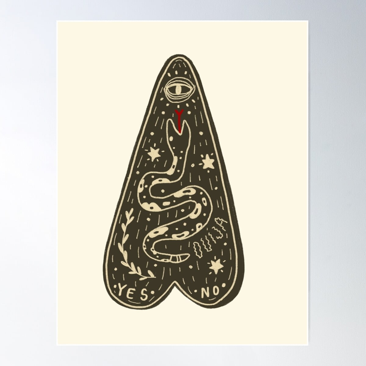 Southwestern Snake Ouija Planchette Poster Wall Art, Modern Wall Decor ...