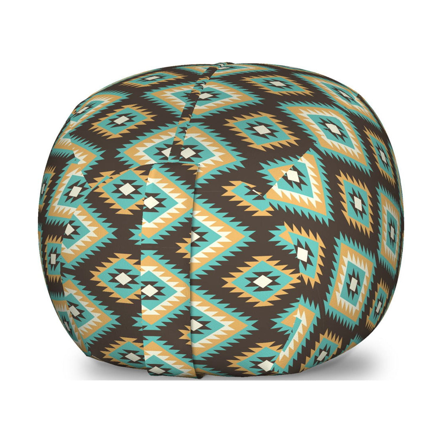 Southwestern Storage Toy Bag Chair, Rhombus Shapes with Zigzag Details ...