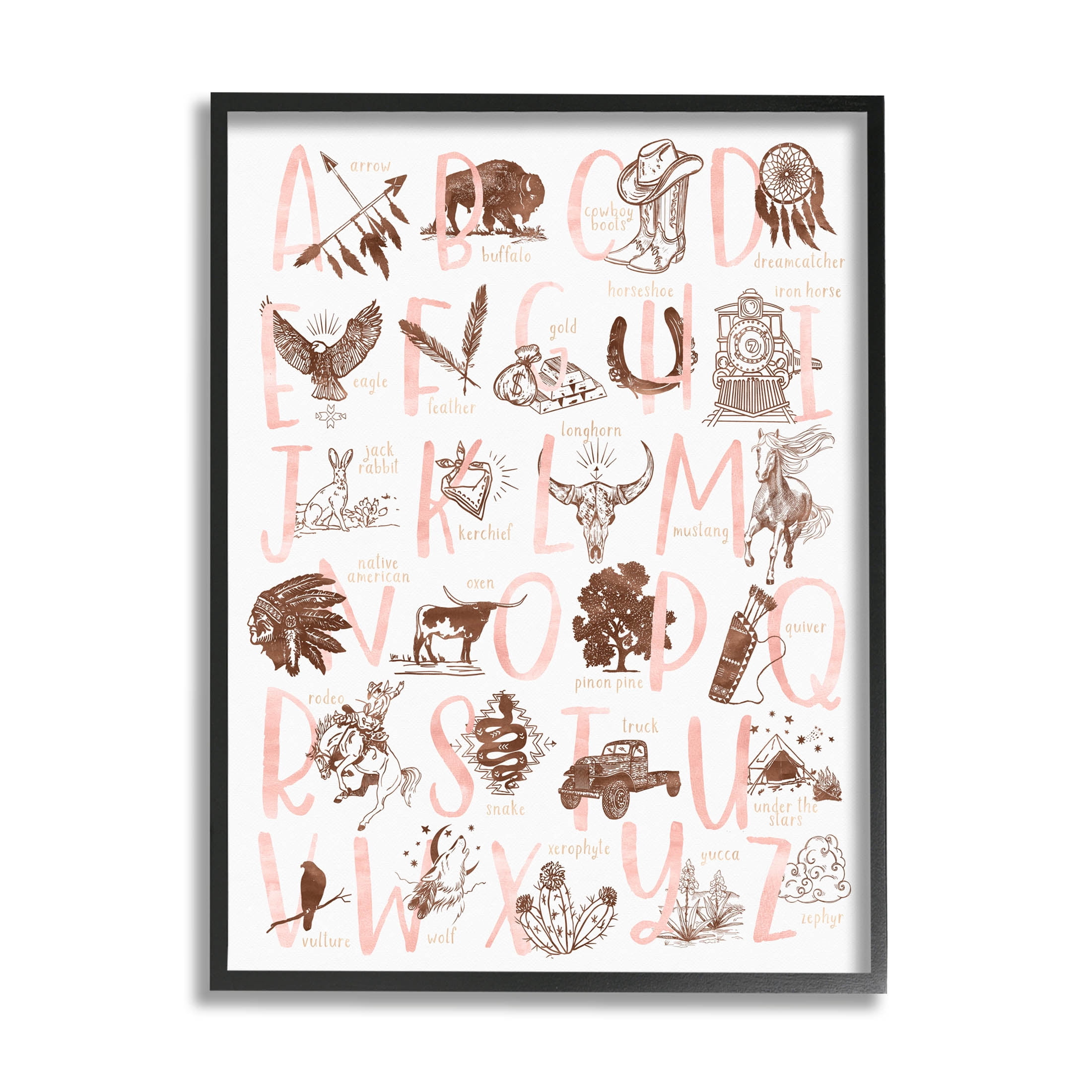 Southwestern Alphabet Learning Animals Framed Art Print - Walmart.com