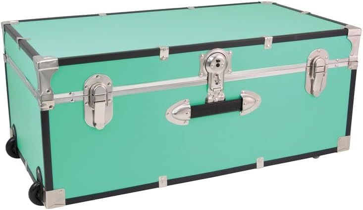 Southwestern Style Traveler 30" Trunk with Wheels & Lock, Teal, Durable ...