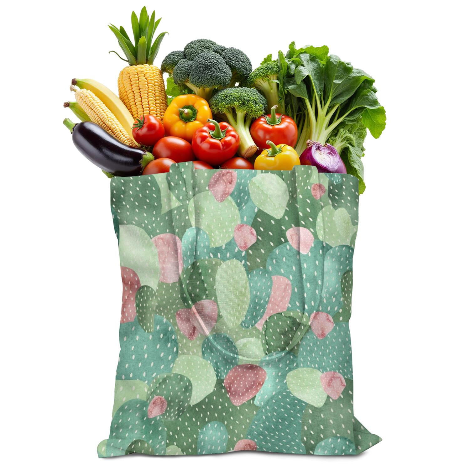 Southwestern Succulent Canvas Tote Bag, Reusable Boho Cactus Handbag ...