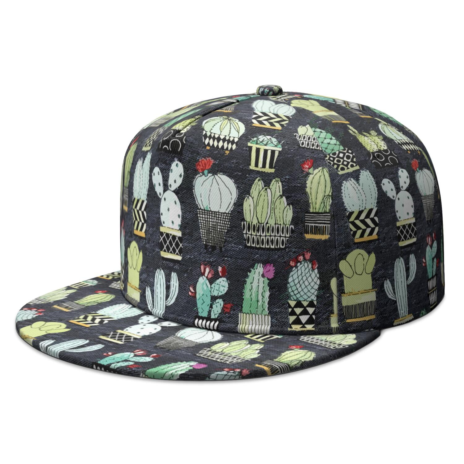 Southwestern Succulent Texture Trucker Hat - Flat Visor Cap for ...