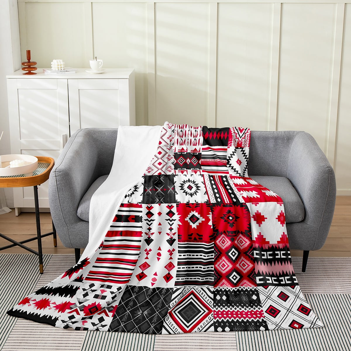 Southwestern Throw Blanket Exotic American Western Sherpa Blanket ...