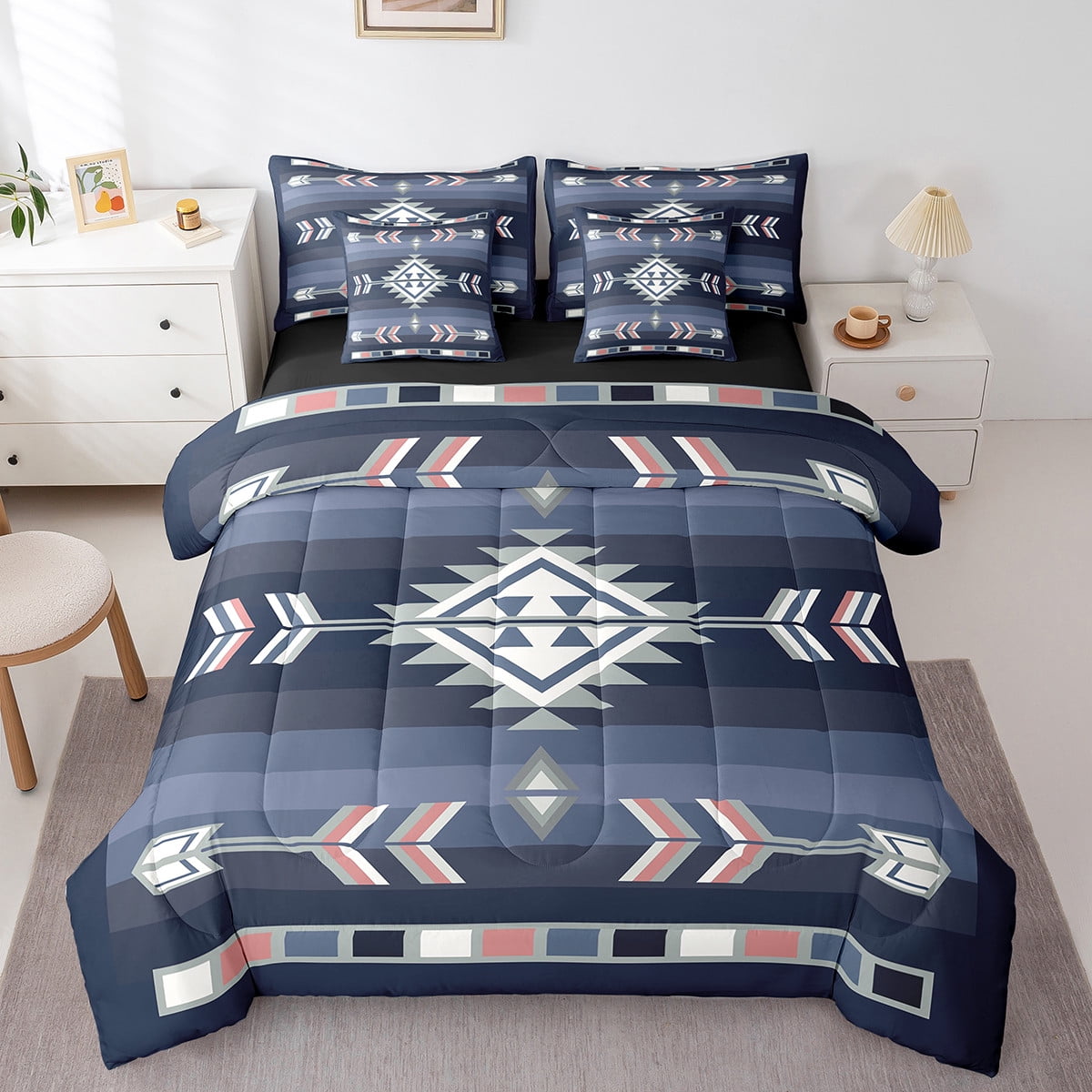 Southwestern Tribal Bedding Sets American Western King Comforter Set 7 ...