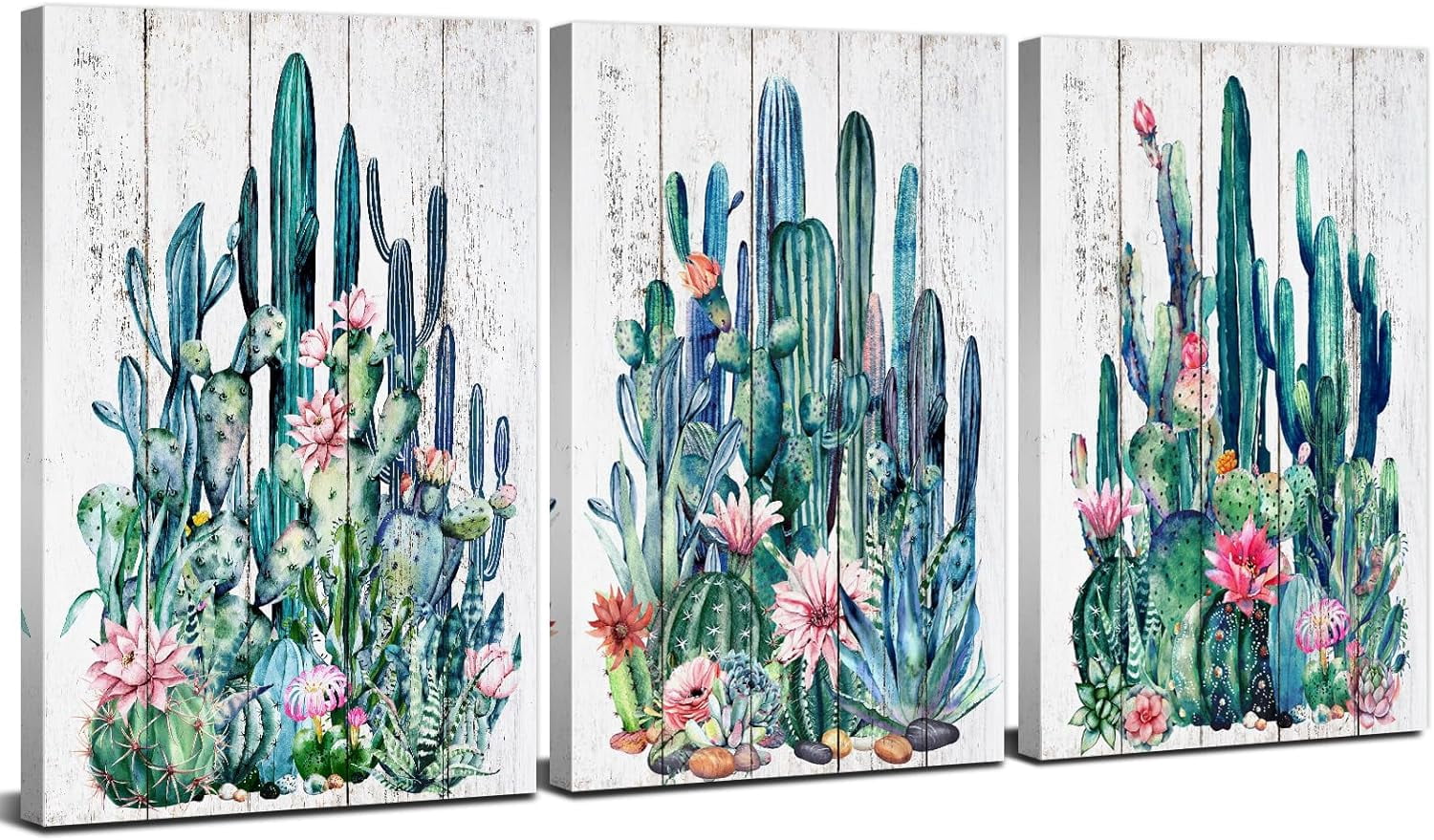 Southwestern Wall Decor Cactus Art Canvas Pictures for Kitchen Living ...