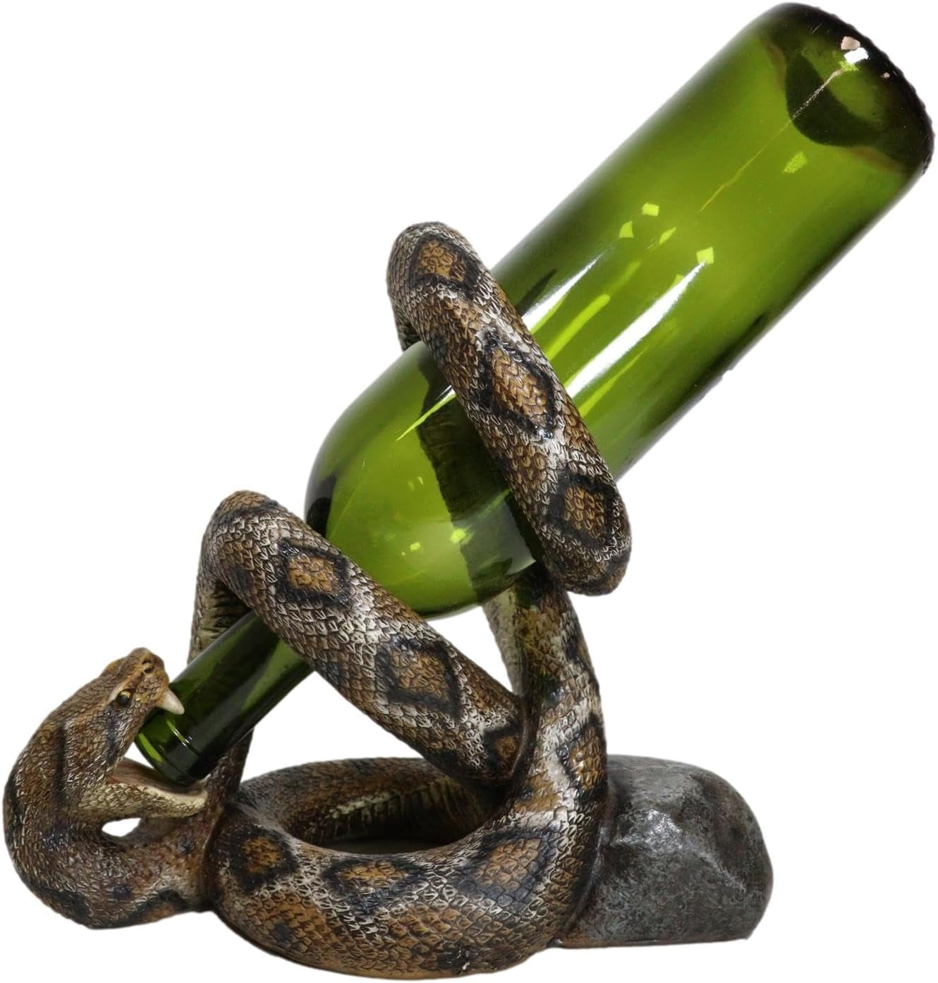 Southwestern Wildlife Coiled Diamondback Rattlesnake Wine Bottle Holder ...