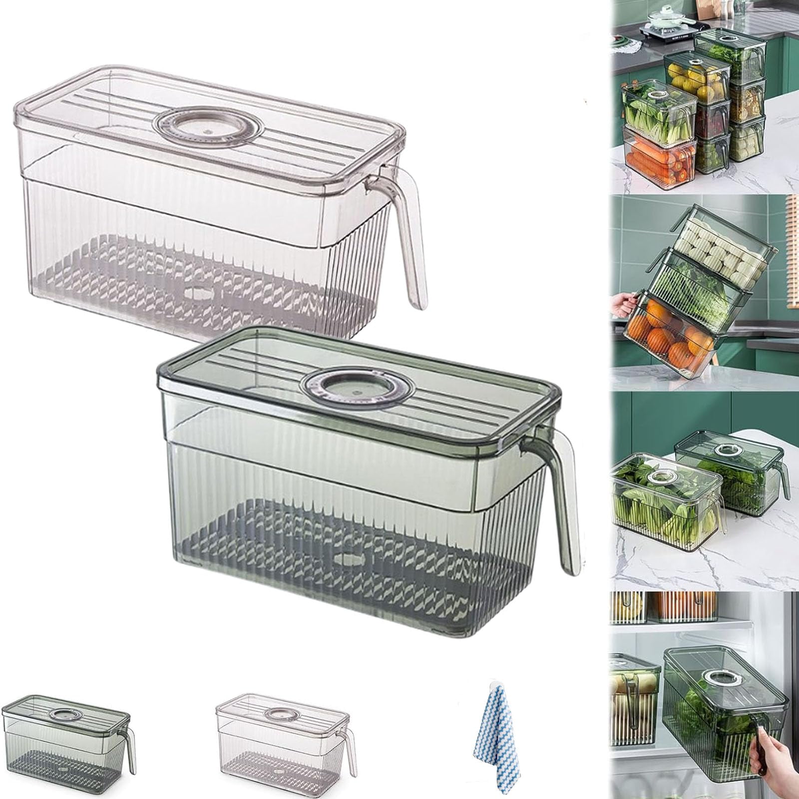 Southwestm Unbreakable Kitchen Storage Basket, Refrigerator storage box ...