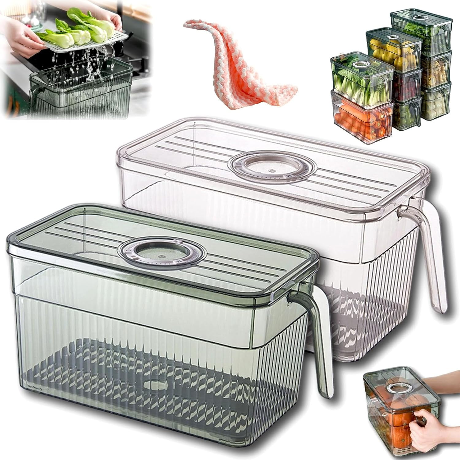 Southwestm Unbreakable Kitchen Storage Basket, Stackable BPA-Free ...