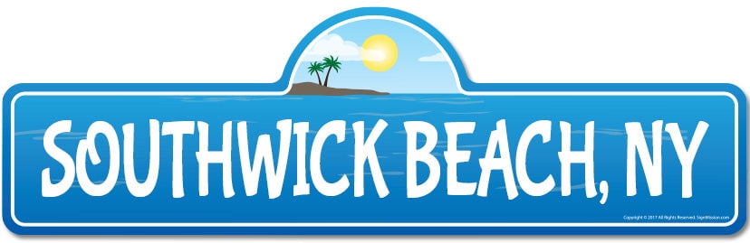 Southwick NY New York Beach Street Sign | Indoor/Outdoor | Surfer Ocean ...