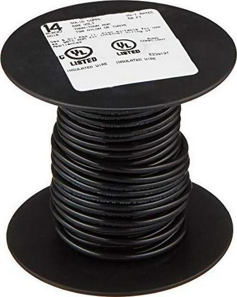 Southwire 50 Ft. 14 AWG Solid Black THHN Electrical Wire 11579083 ...