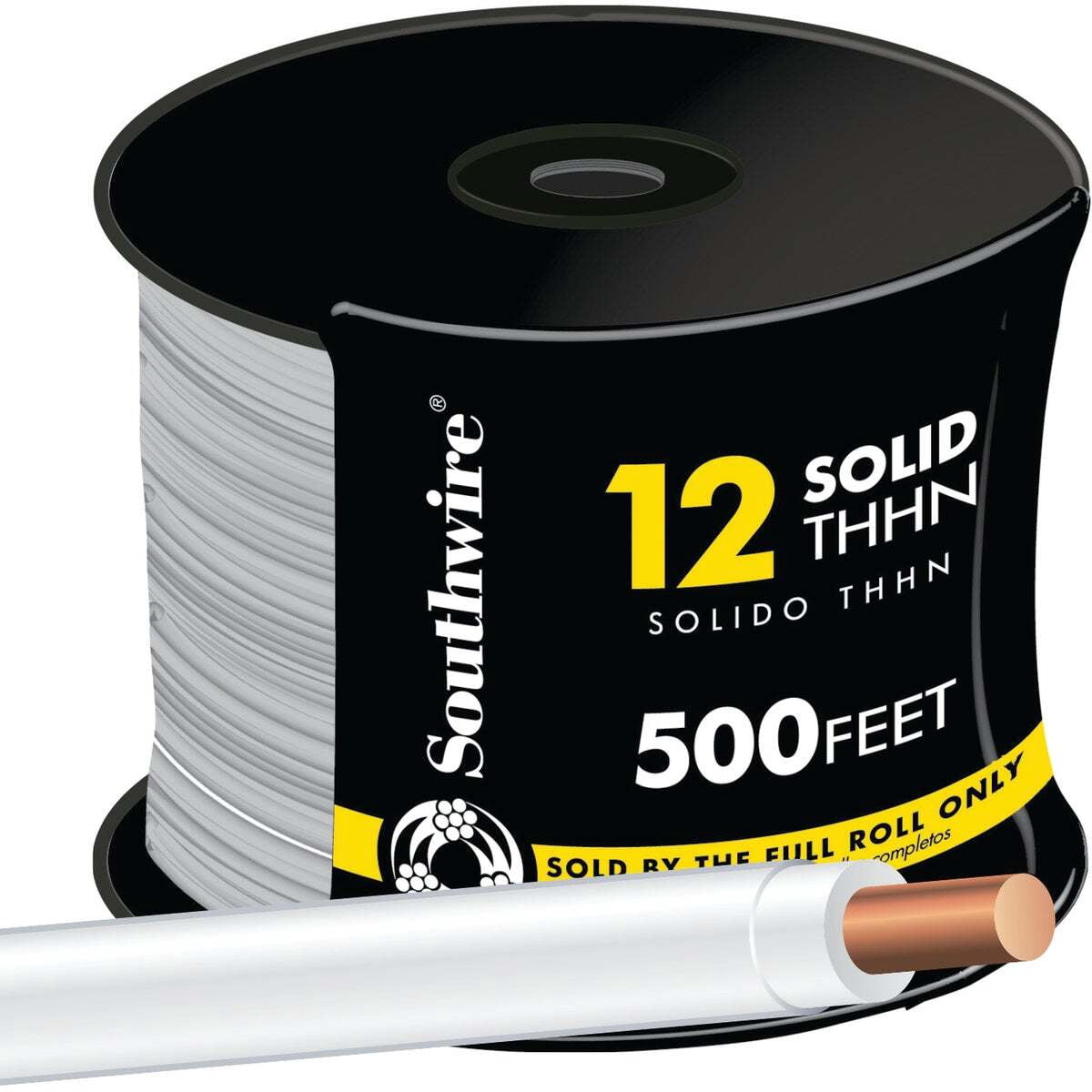 Southwire 11588158 500 ft. 12 White Solid CU THHN Wire - Walmart.com