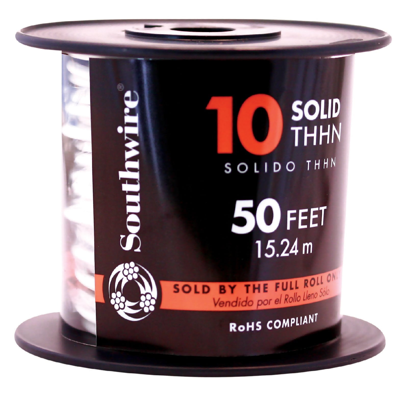 Southwire 11596417 50' 10 Gauge Solid White Thhn Wire - Walmart.com