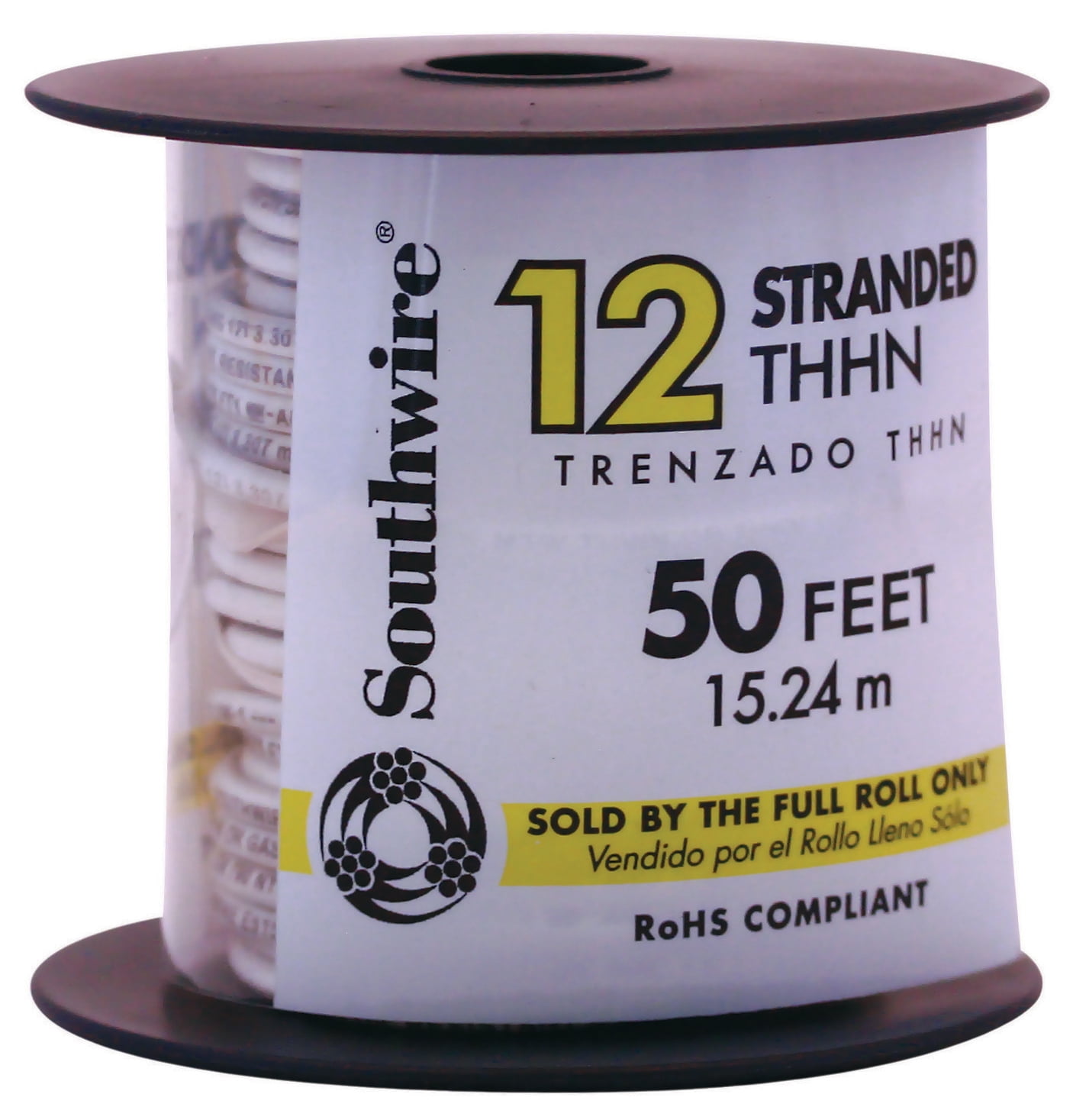 Southwire 22965883 50' 12 Gauge White Stranded THHN Wire - Walmart.com