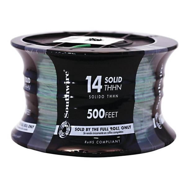 Southwire 500 ft. 14 Green Solid CU THHN Wire - Walmart.com